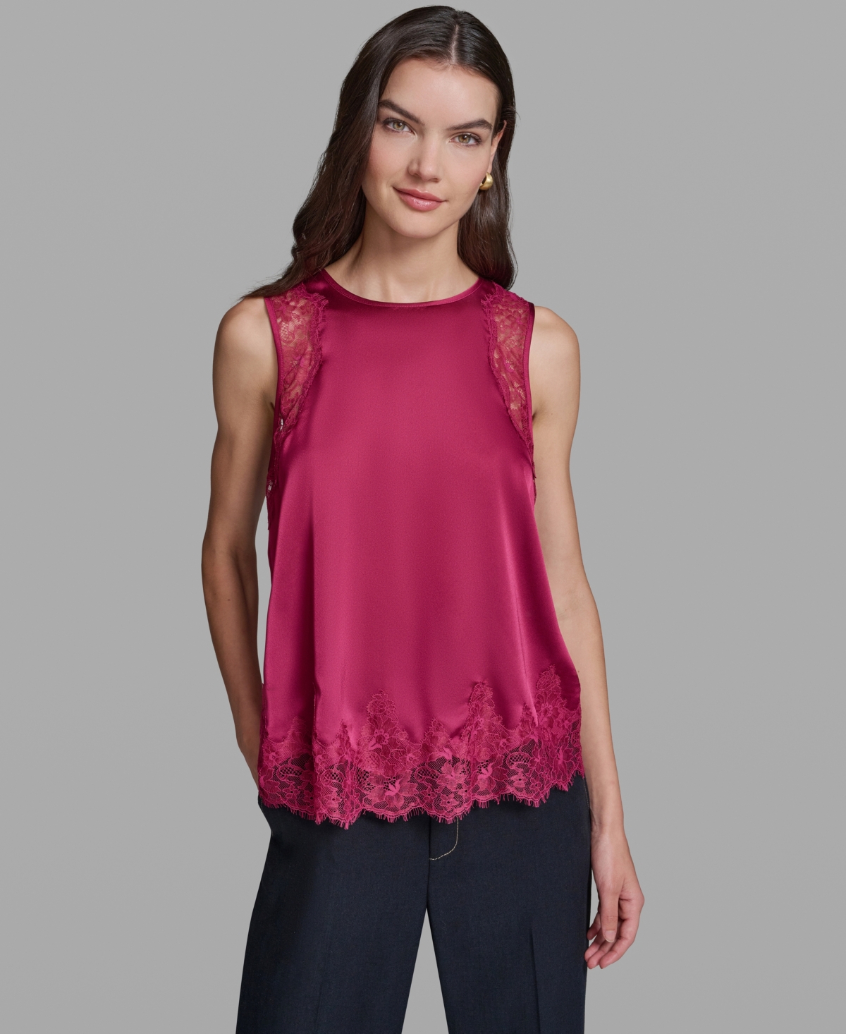 Click here for Karl Lagerfeld Paris Womens Sleeveless Lace Trim C... prices
