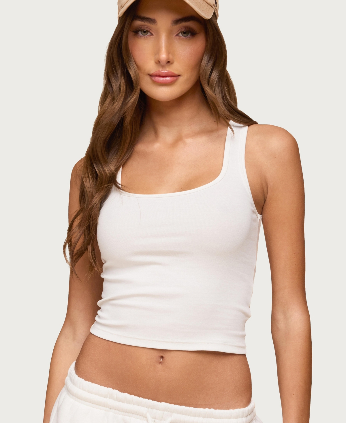 Click here for Edikted Womens Linda Ribbed Scoop Neck Tank Top -... prices