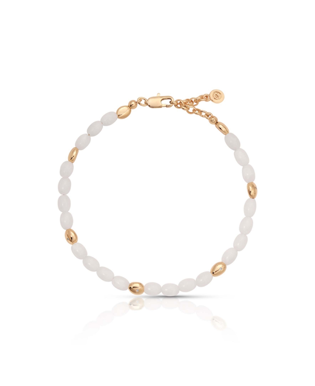 Click here for Ettika Turquoise Polished Pebble Anklet - Bone prices