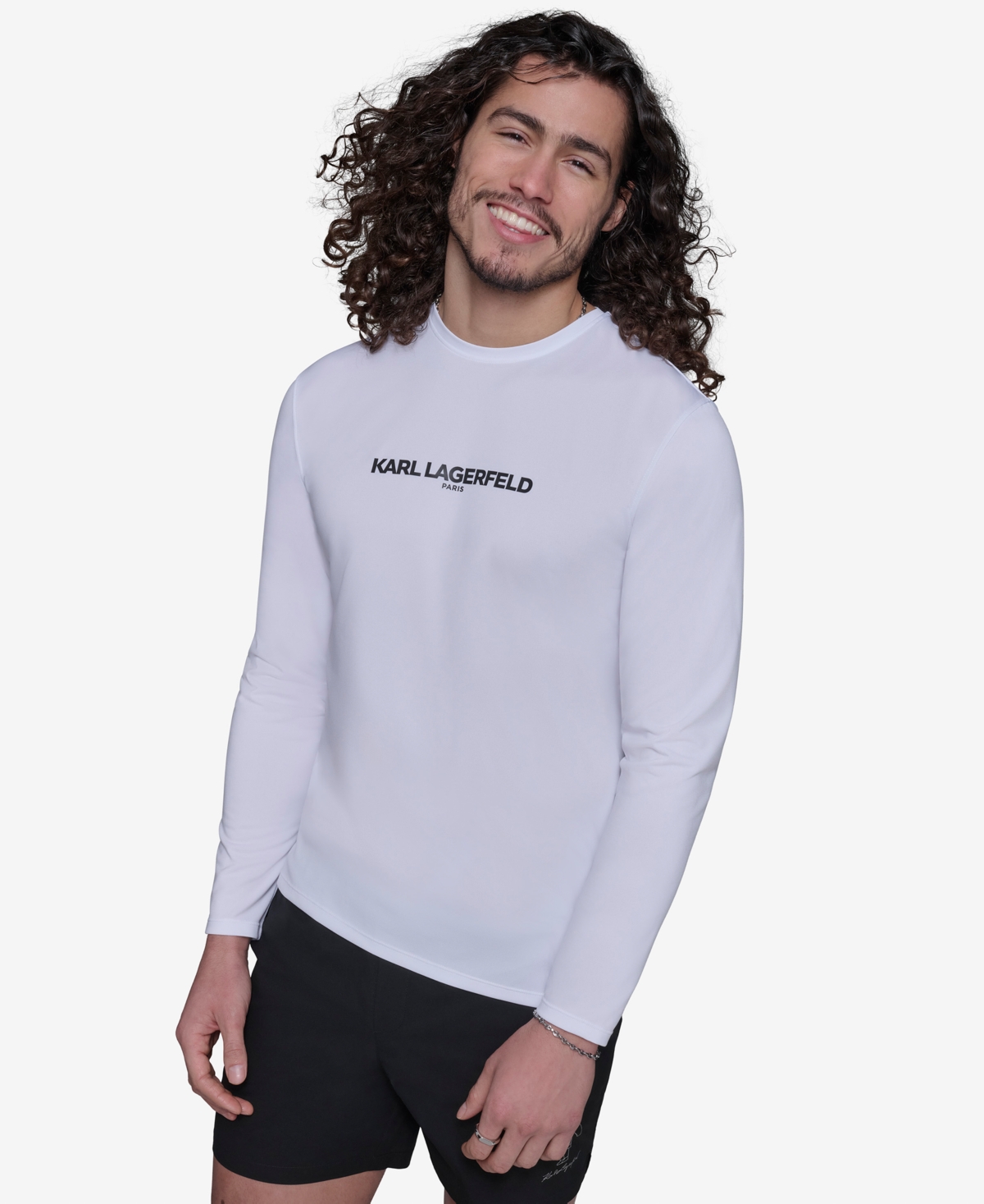 Click here for Karl Lagerfeld Paris Mens Long-Sleeve Logo Rashgua... prices
