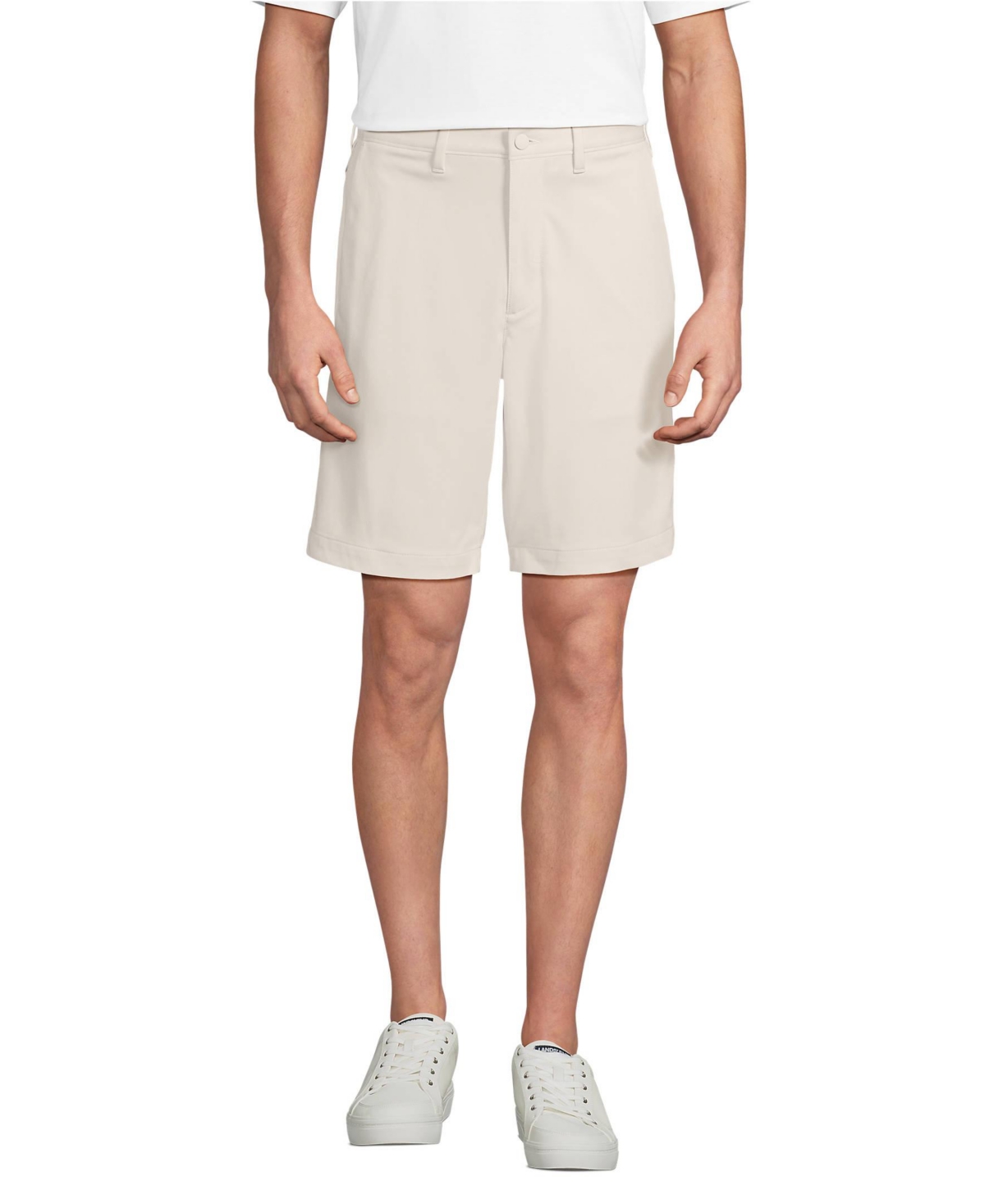 Click here for Lands End Mens 9" Flex Golf Short - Ivory lat... prices