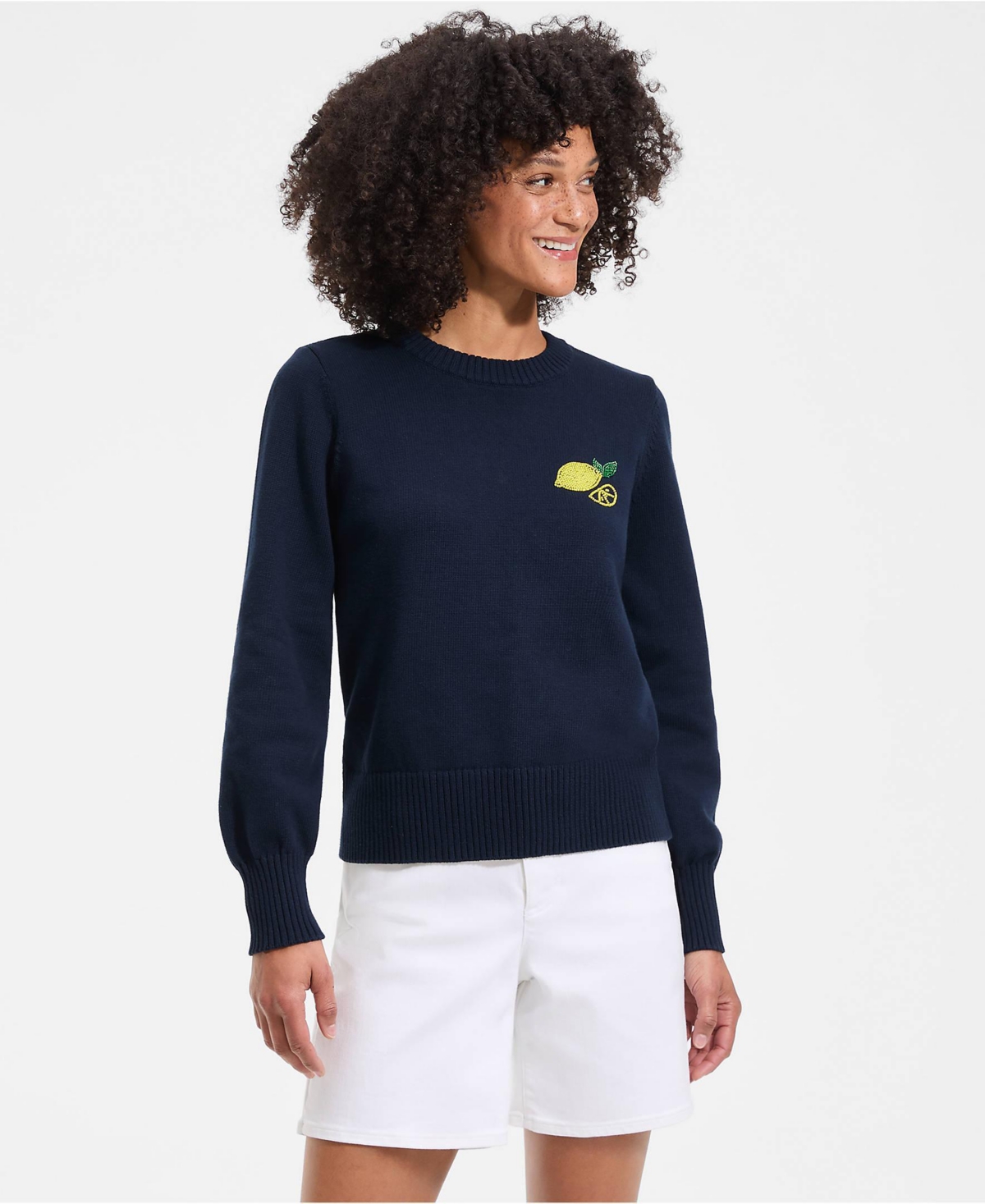 Click here for Lands End Womens Drifter Embellished Crew Neck Swe... prices
