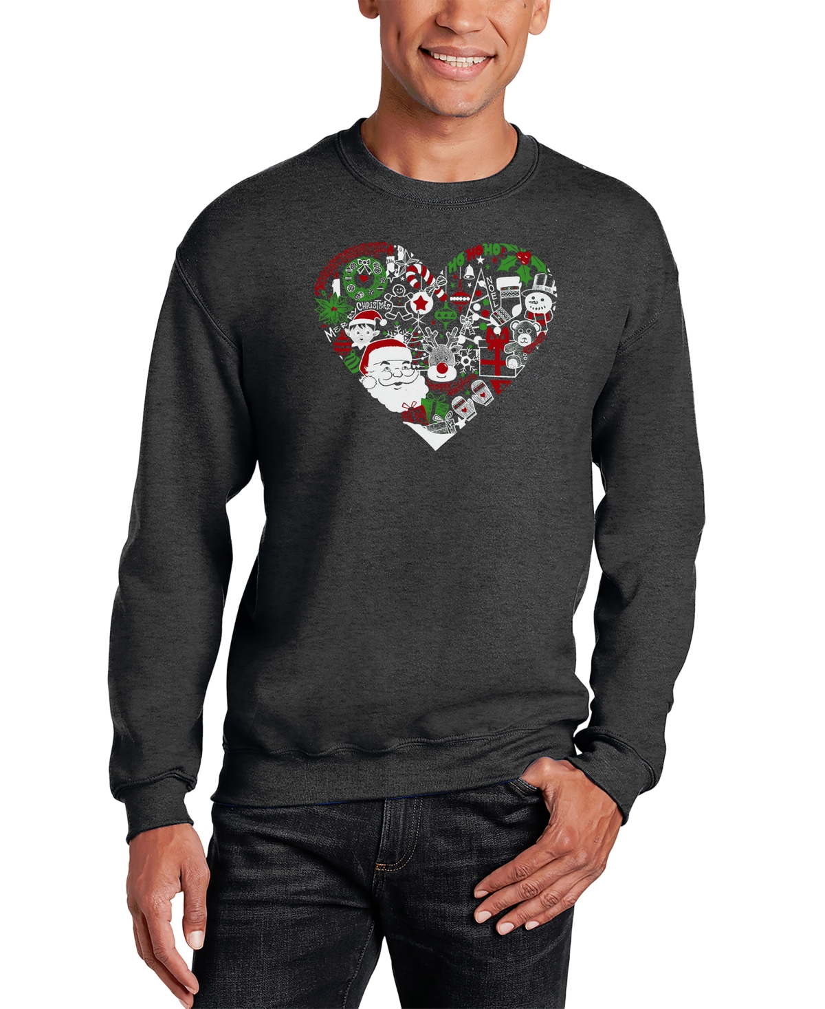 Click here for La Pop Art Mens Christmas Themed Heart Word Art Cr... prices