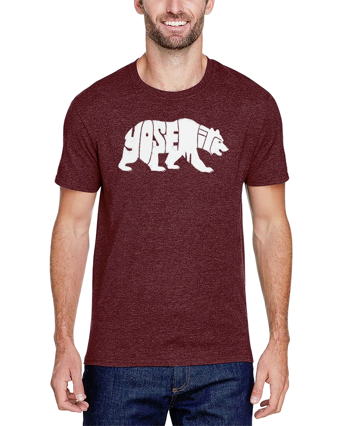 Click here for La Pop Art Mens Yosemite Bear Word Art T-Shirt - B... prices