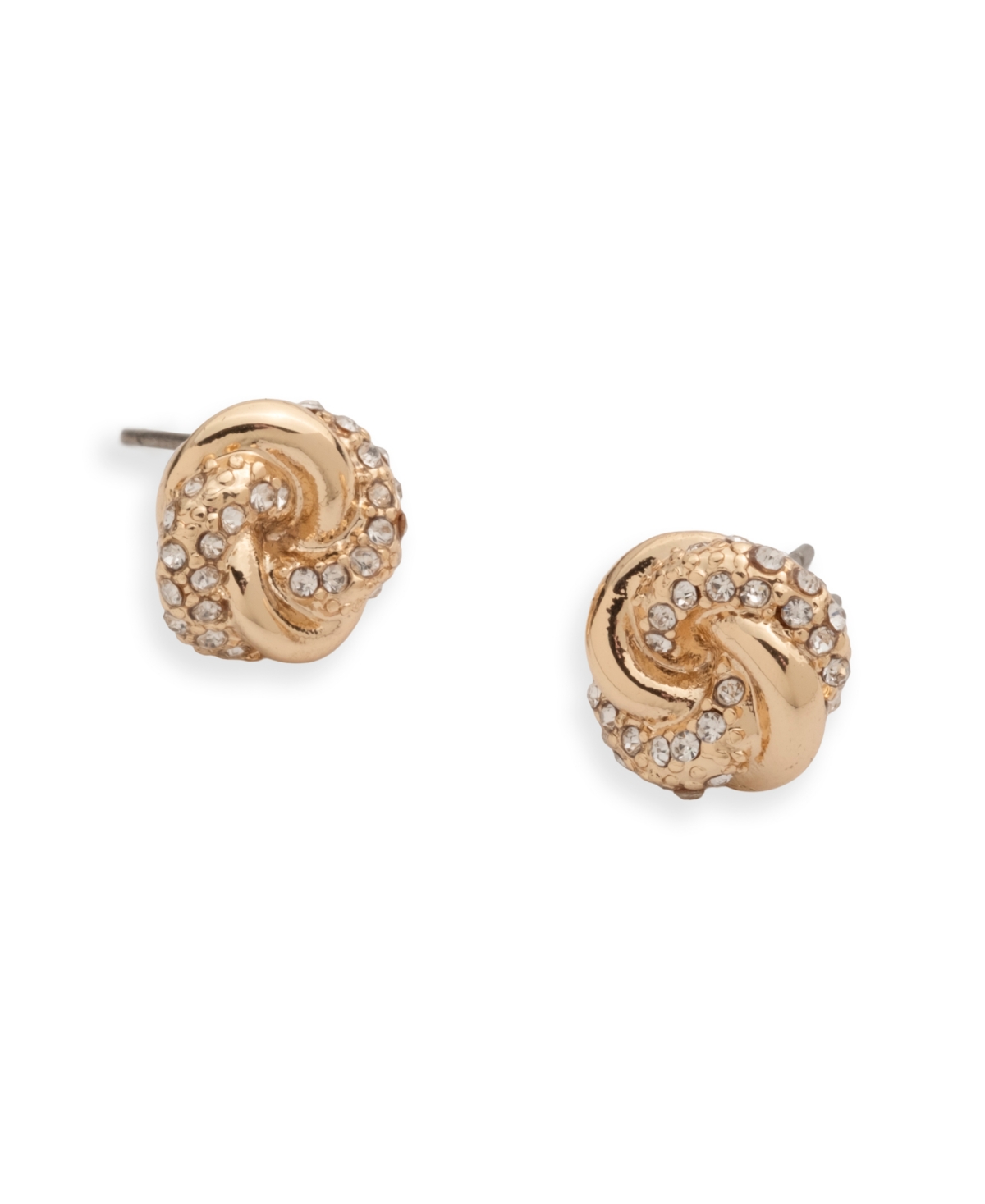 Click here for Lauren Ralph Lauren Gold-Tone Pave Knot Stud Earri... prices