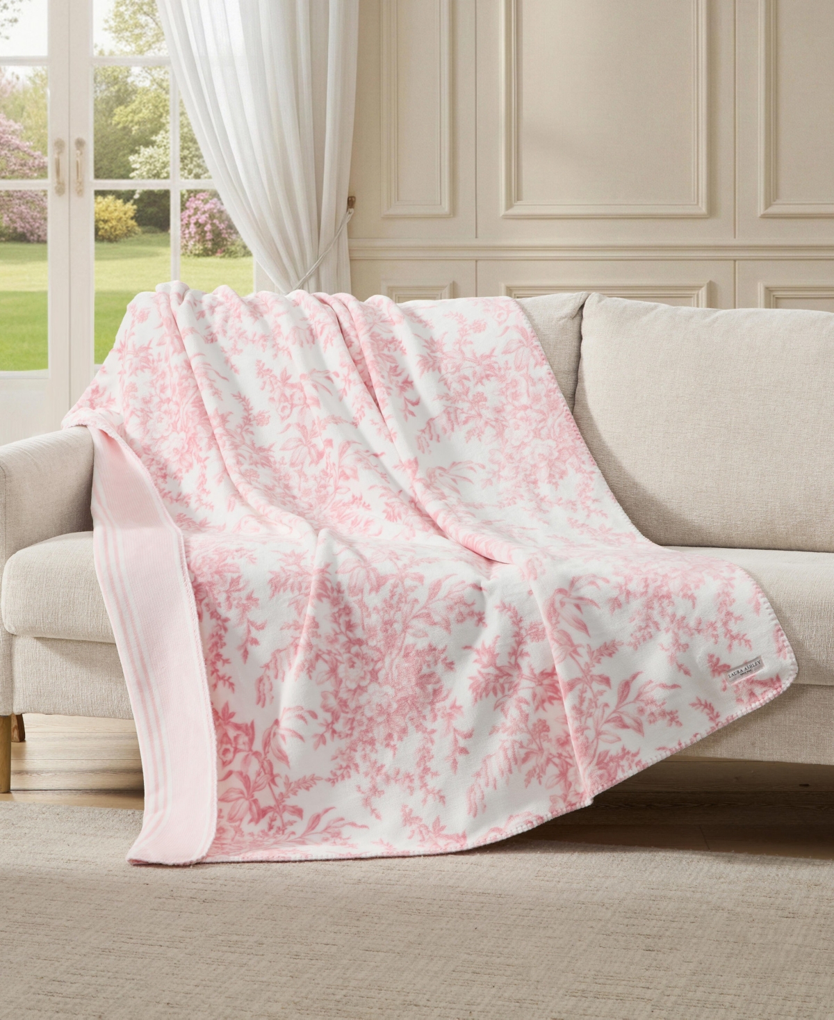 Click here for Laura Ashley Bedford Printed Plush Reversible Thro... prices