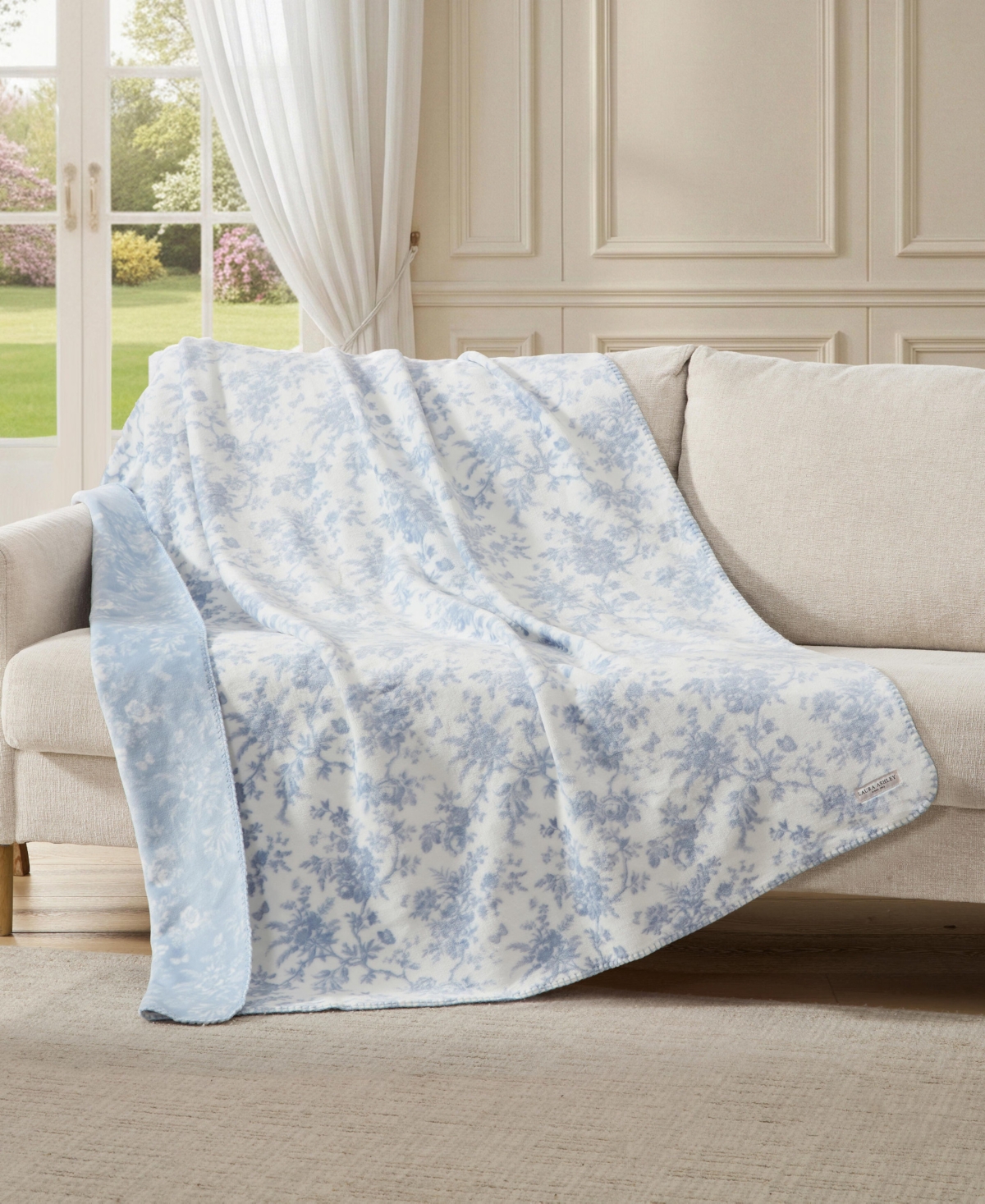 Click here for Laura Ashley Bedford Printed Plush Reversible Thro... prices