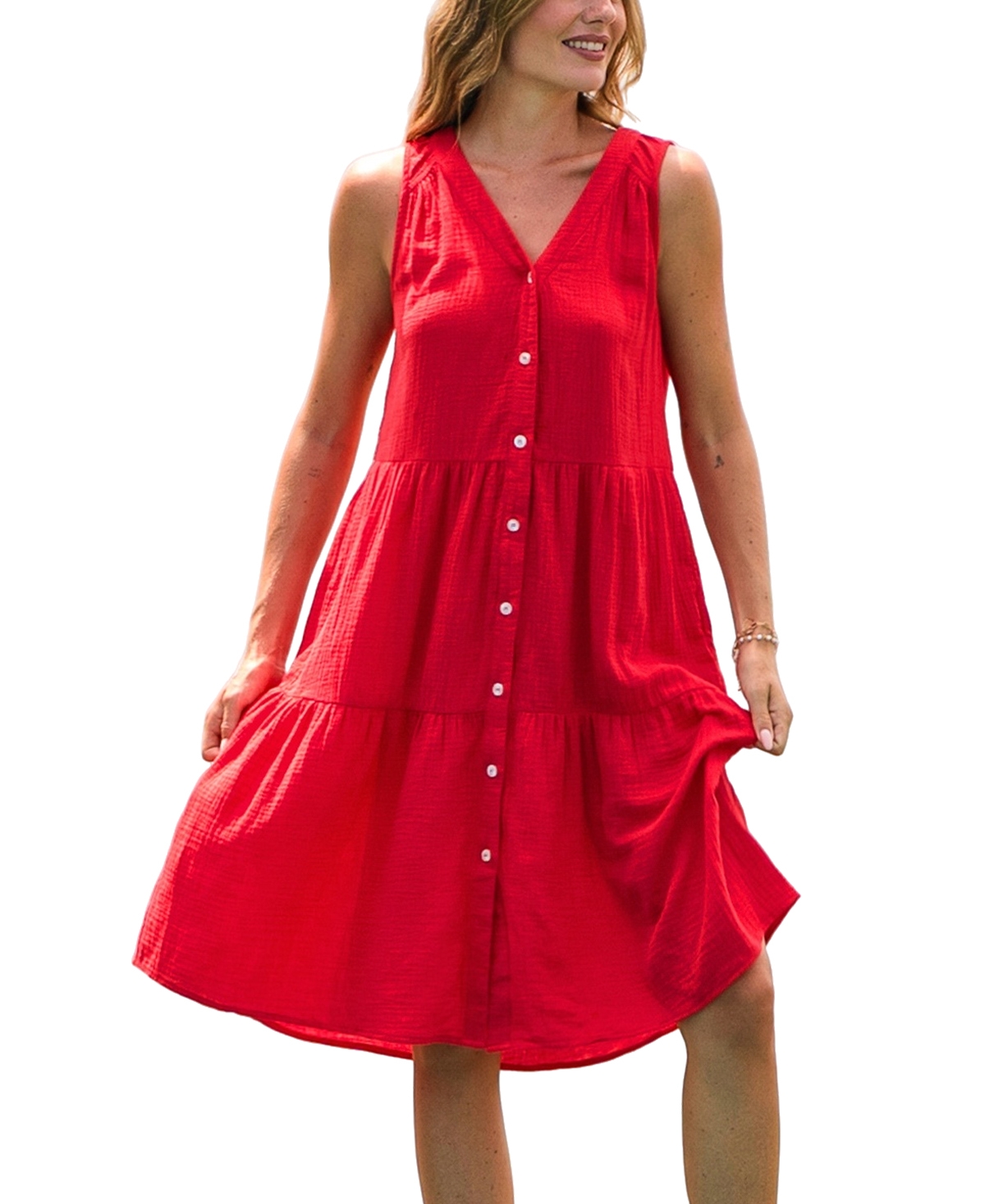Click here for Cupshe Womens V-Neck Vacation Dress - Red prices