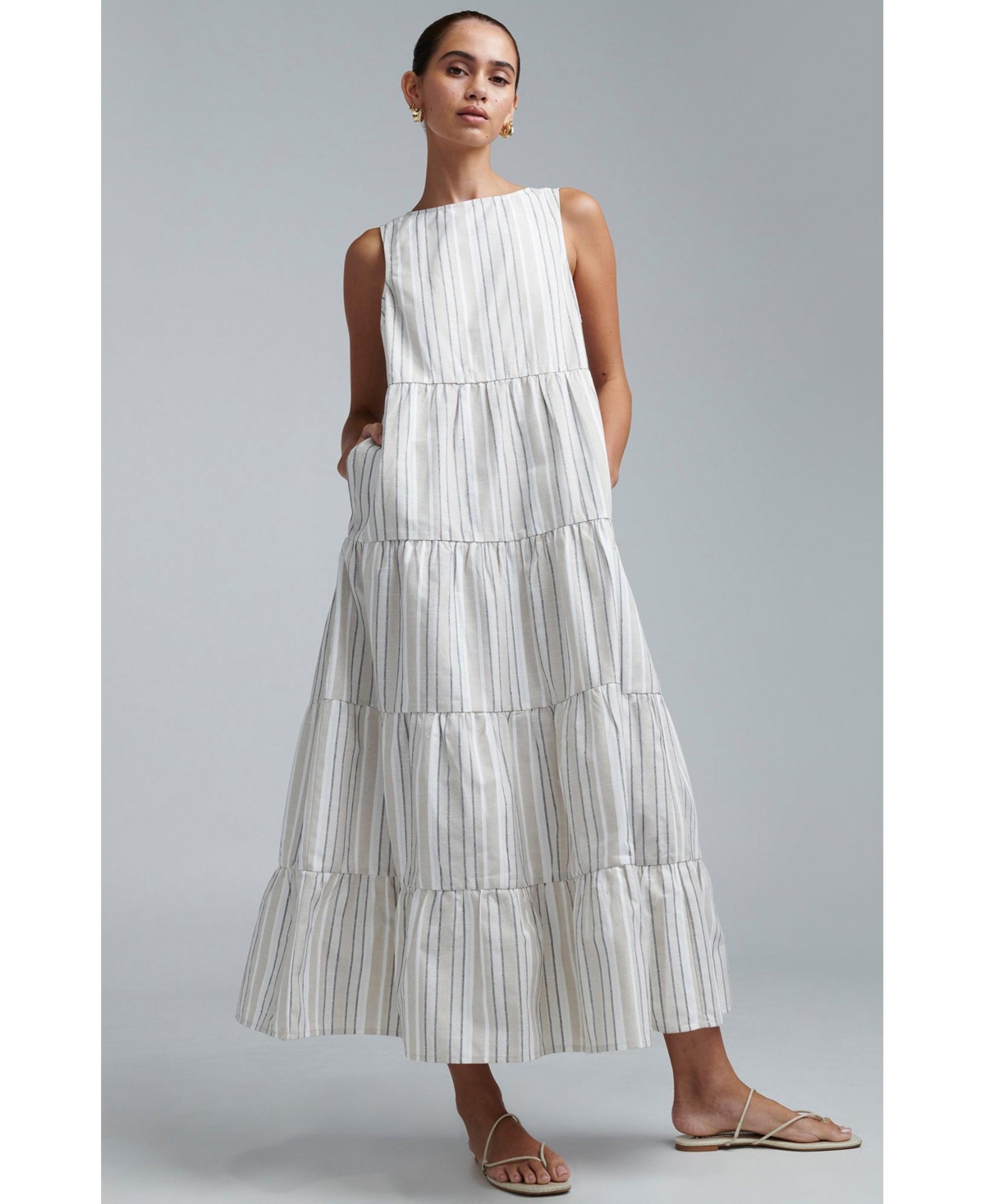 Click here for St Mrlo Womens Byron Dress - Neutral stripe prices