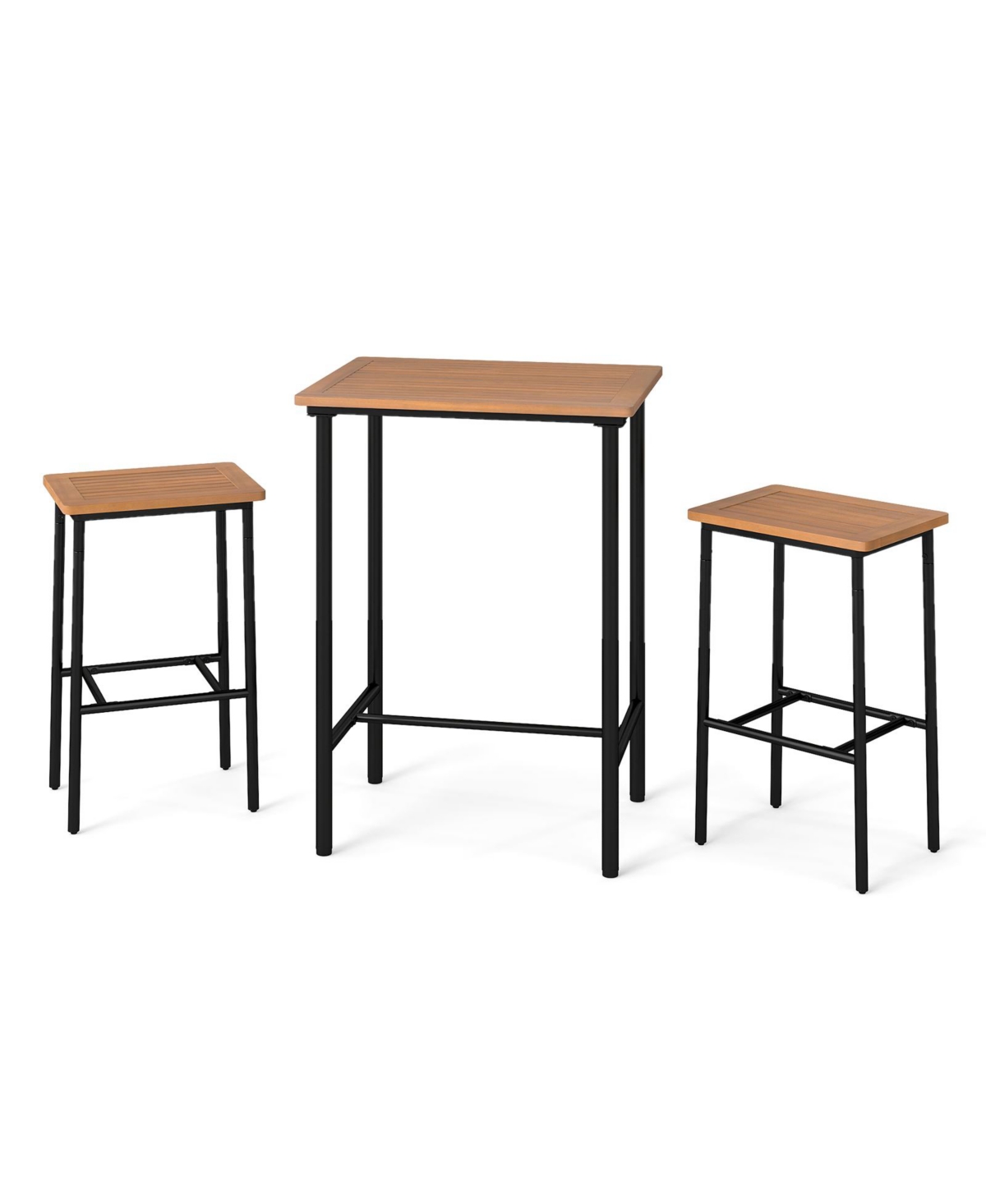 Click here for Sugift 3 Pieces Acacia Wood Patio Bar Set Rectangu... prices