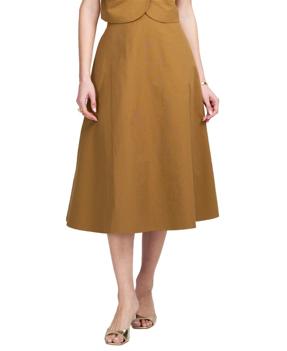 Click here for Elle Collection Womens Midi Skirt - Gold prices