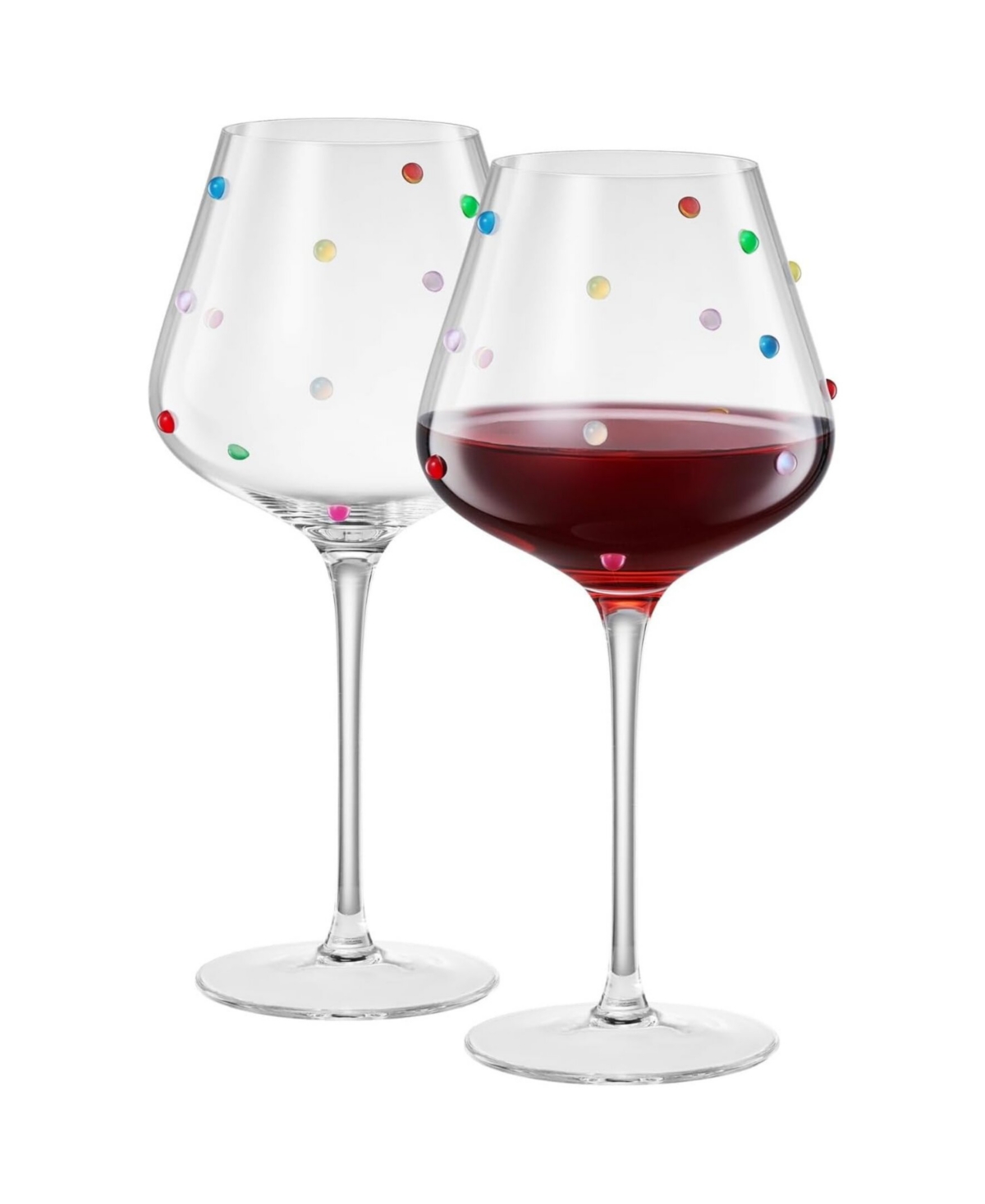 Click here for The Wine Savant Confetti Polka Dot Stemmed Wine Gl... prices