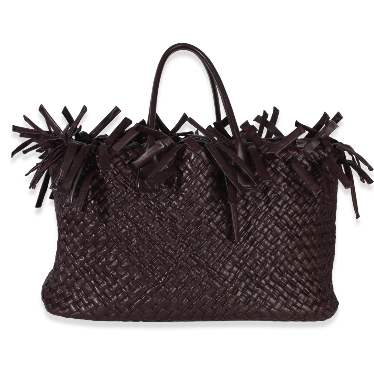 Click here for Pre-Owned Bottega Veneta Burgundy Nappa Intrecciat... prices