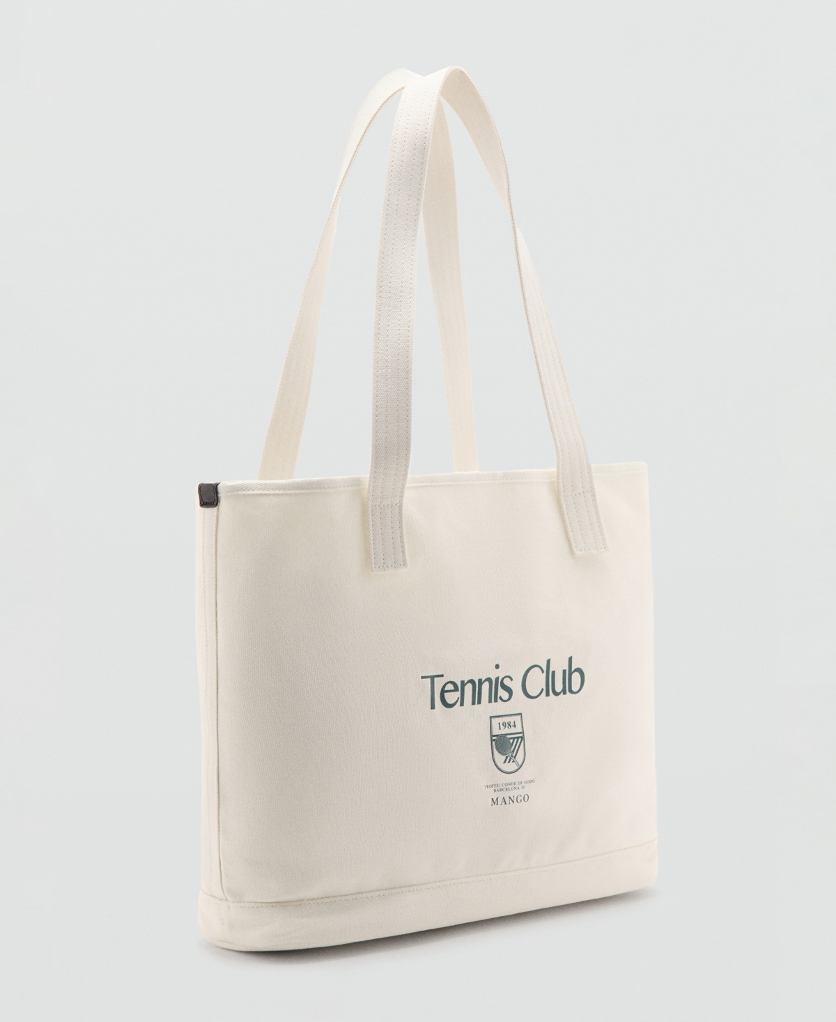Click here for Mango Mens Printed Text Tote Bag - White prices