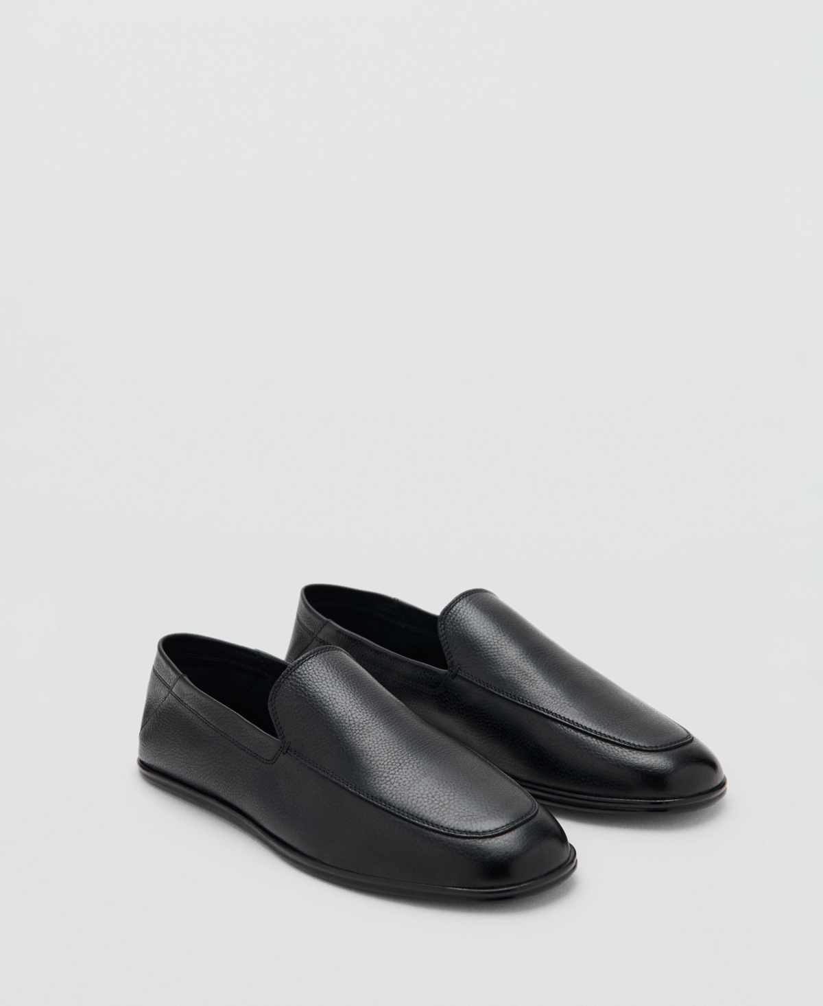 Click here for Mango Mens Leather Loafers - Black prices