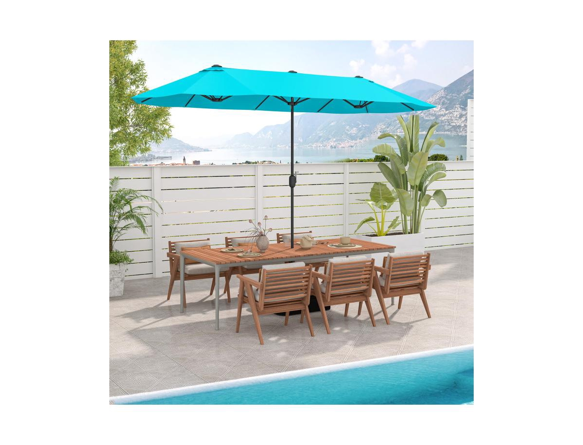Click here for Clihome Double-Sided Patio Twin Table Umbrella wit... prices