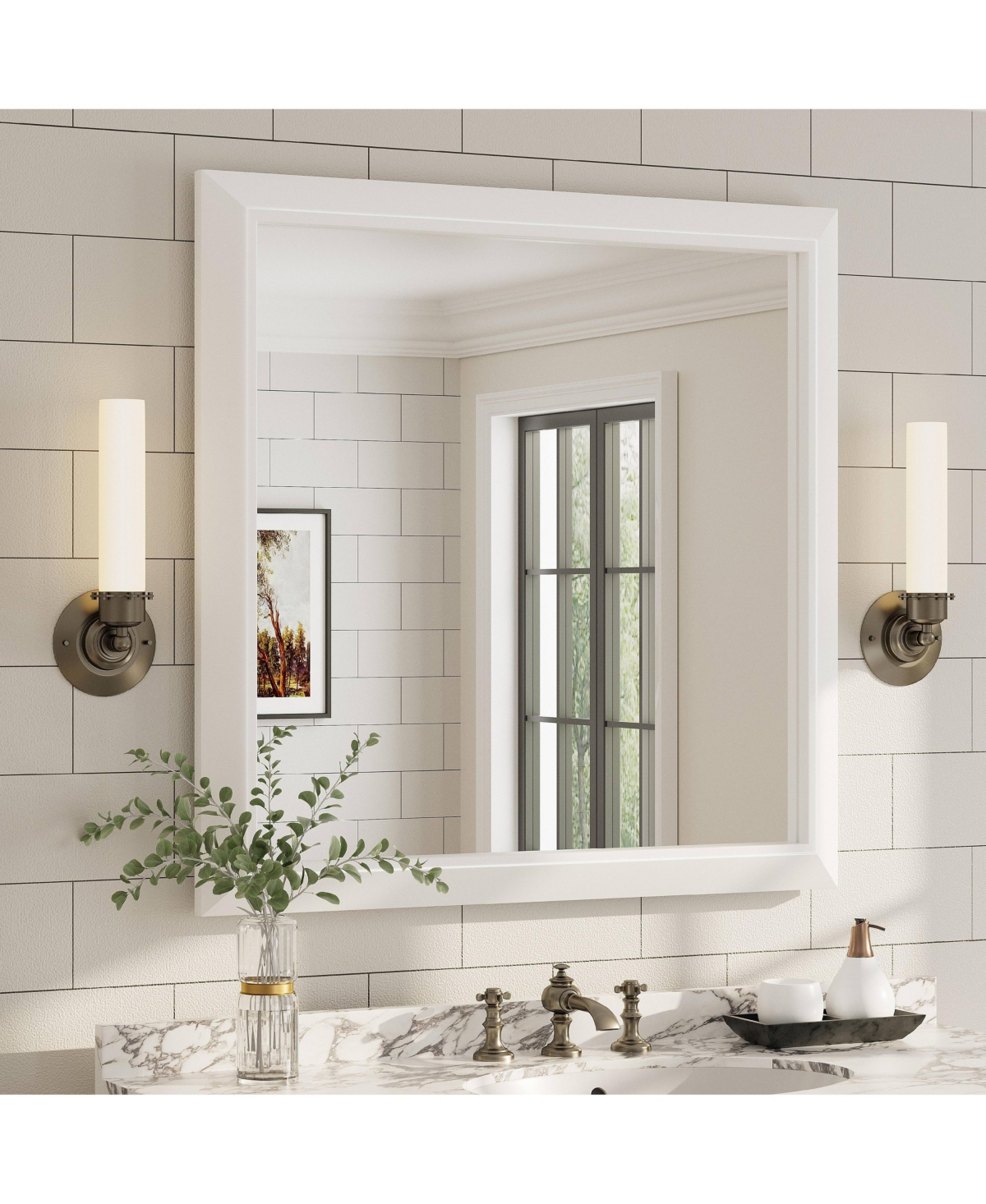 Click here for Apmir 36 x 36 Inch Thick Metal Framed Wall Mirrors... prices