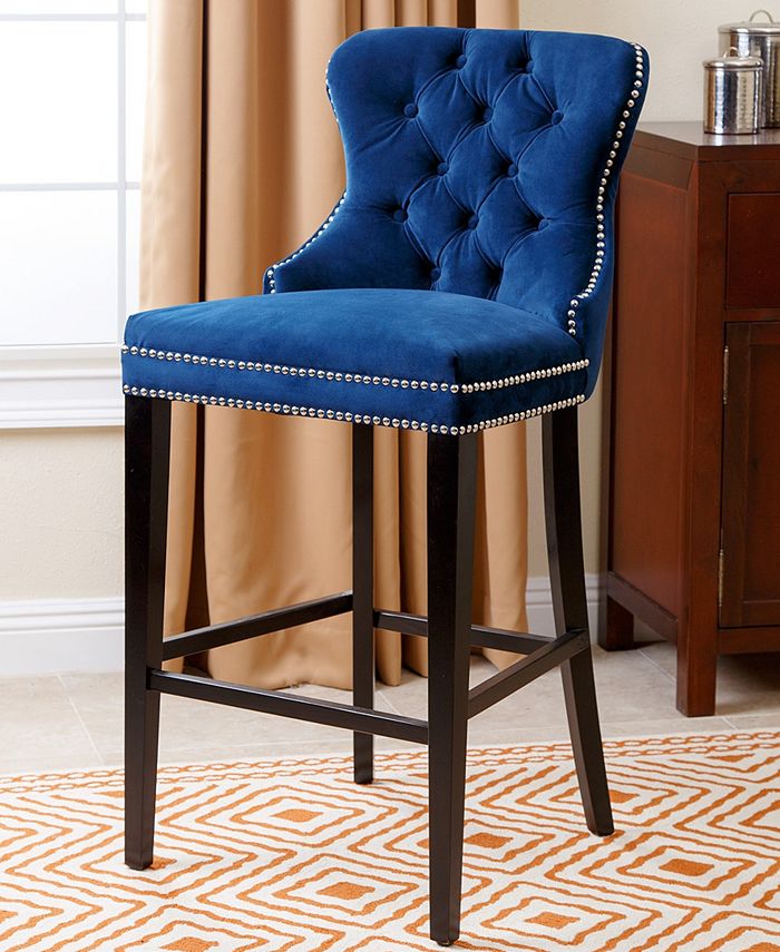 Abbyson Living Harri Tufted Bar Stool & Reviews - Furniture - Macy's