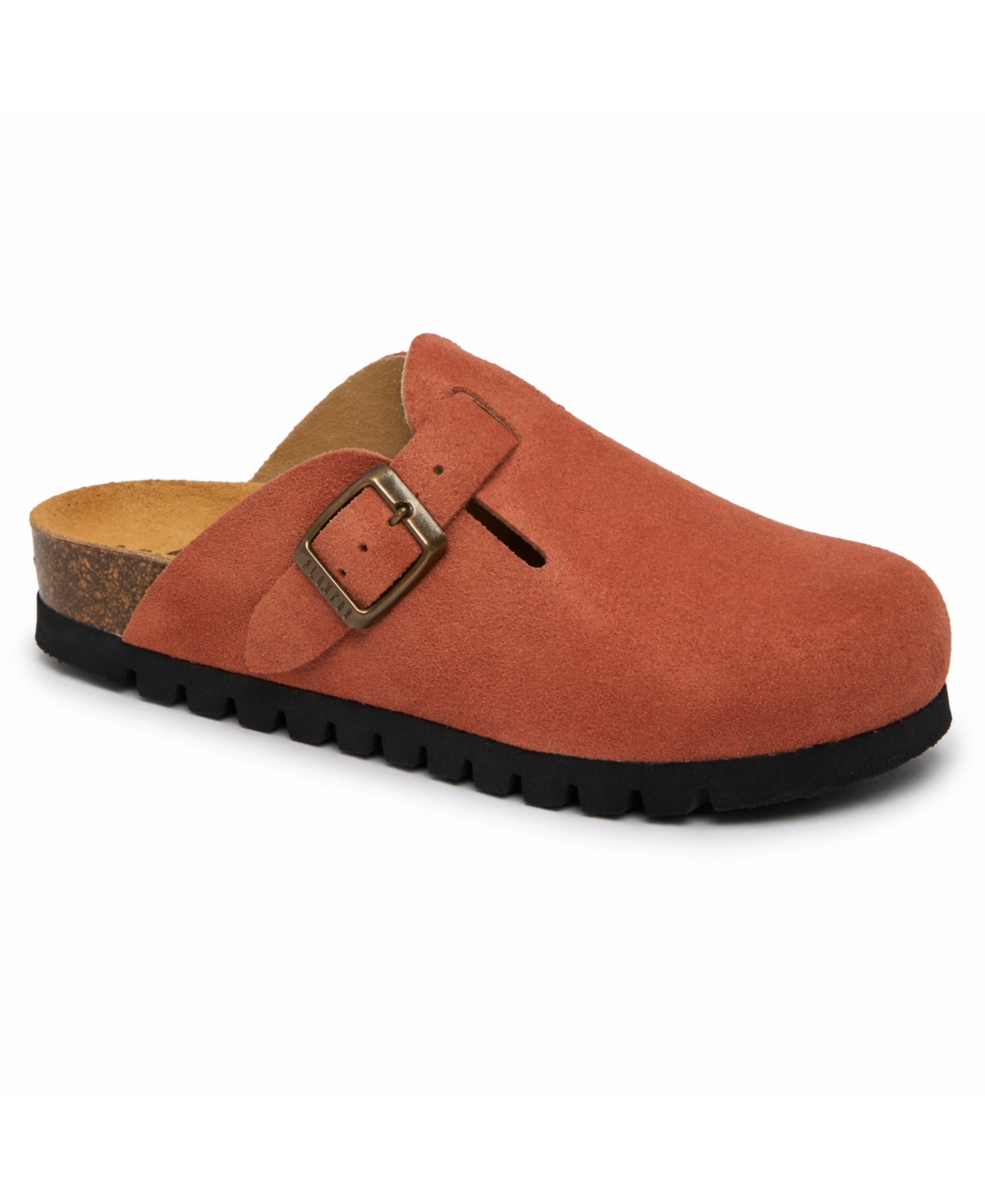 Click here for Plakton Womens Clog in Suede Blogg - Terracota prices