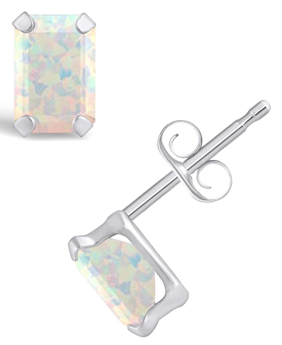 Click here for Macys Gemstone Stud Earrings in 10k White Gold - O... prices