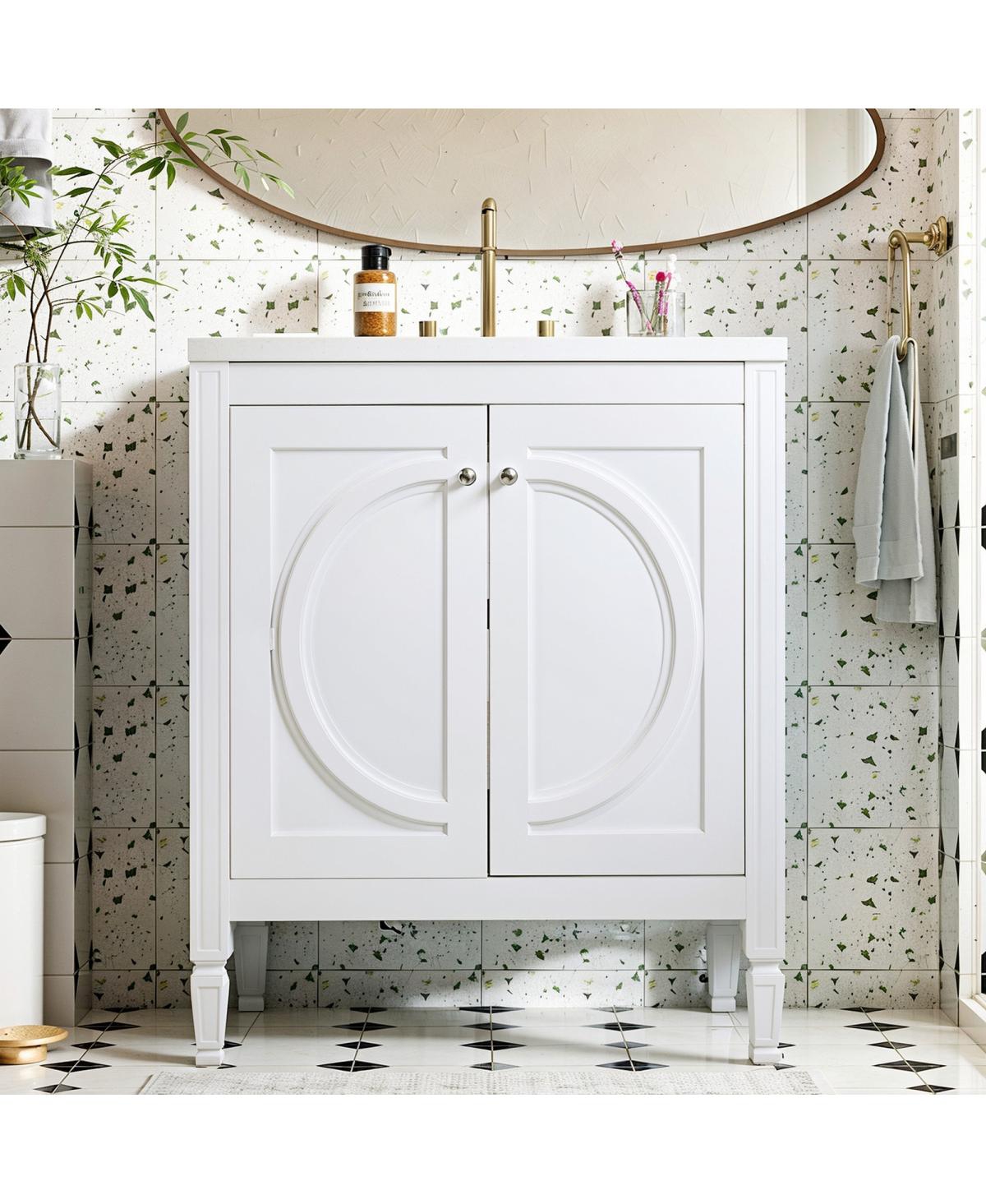 Click here for Sillysis 30 Inch Modern Bathroom Vanity with Ceram... prices