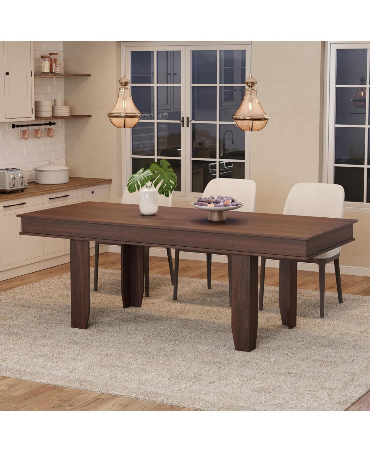 Click here for gaomon 63 in-86.6 in Extendable Dining Room Table... prices