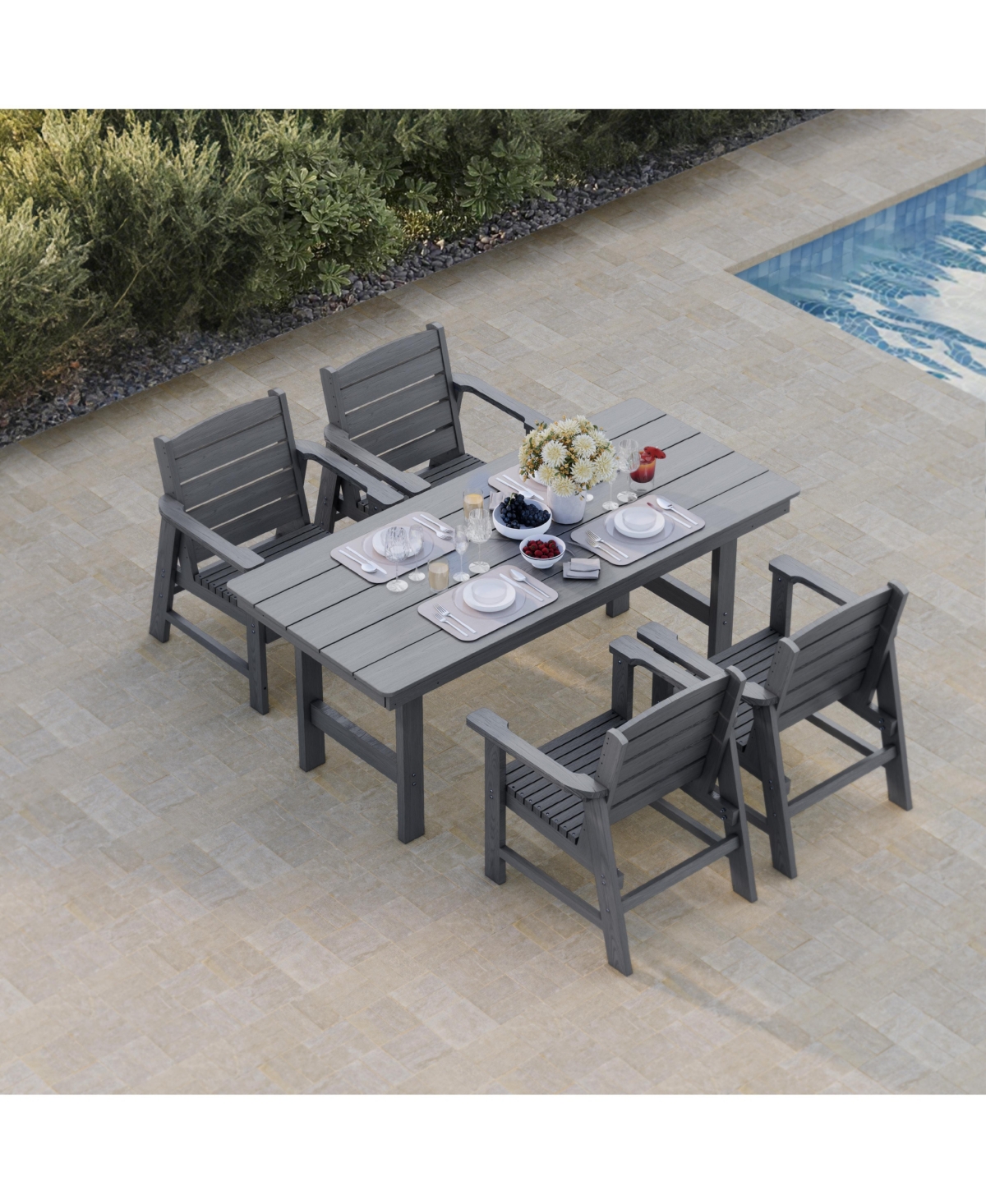 Click here for Mega Casa Piece Modern Hdpe Weather Resistant Pati... prices