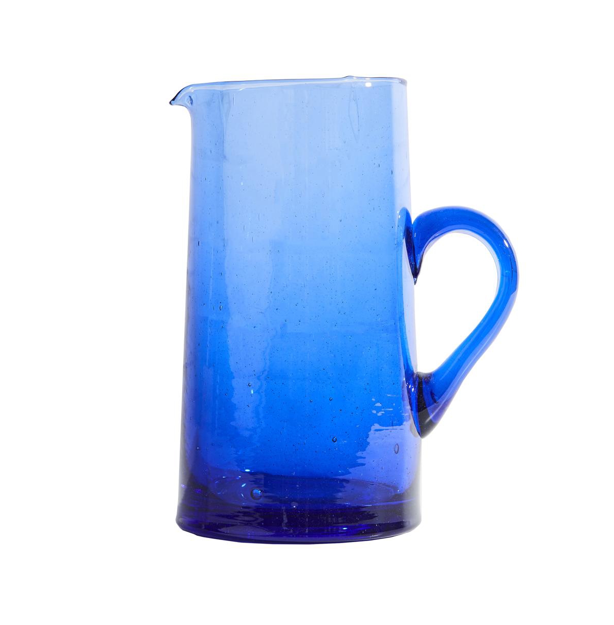 Click here for Verve Culture Glass Cone Jug - Blue prices