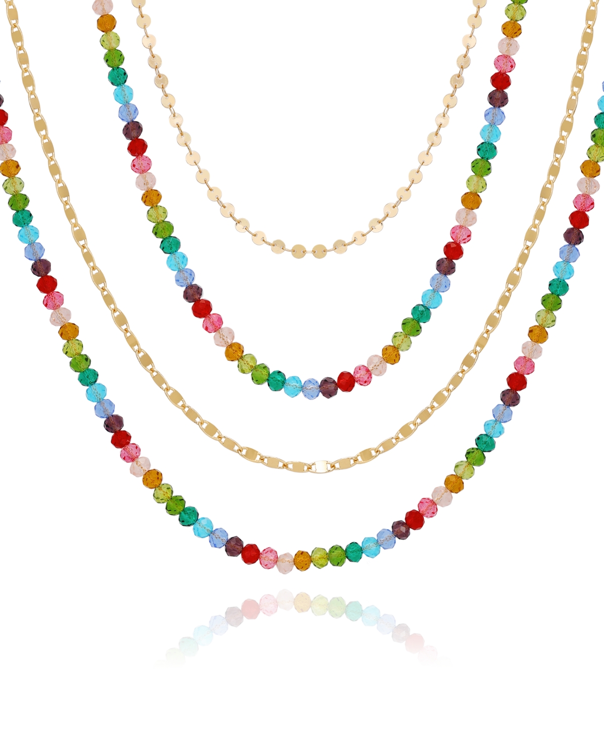 Click here for Guess Rainbow Multi Layered Beaded Necklace - Gold prices