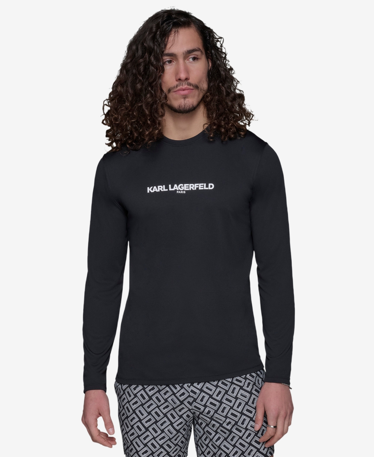 Click here for Karl Lagerfeld Paris Mens Long-Sleeve Logo Rashgua... prices