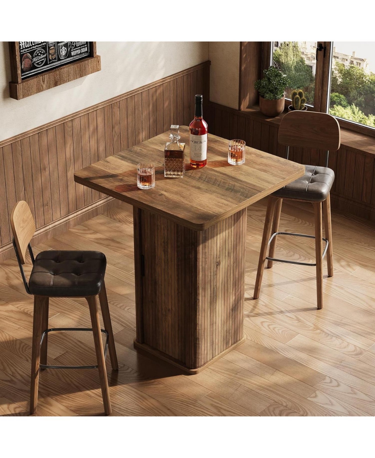 Click here for Tribesigns Bar Table with Storage Cabinet 35.43 H... prices