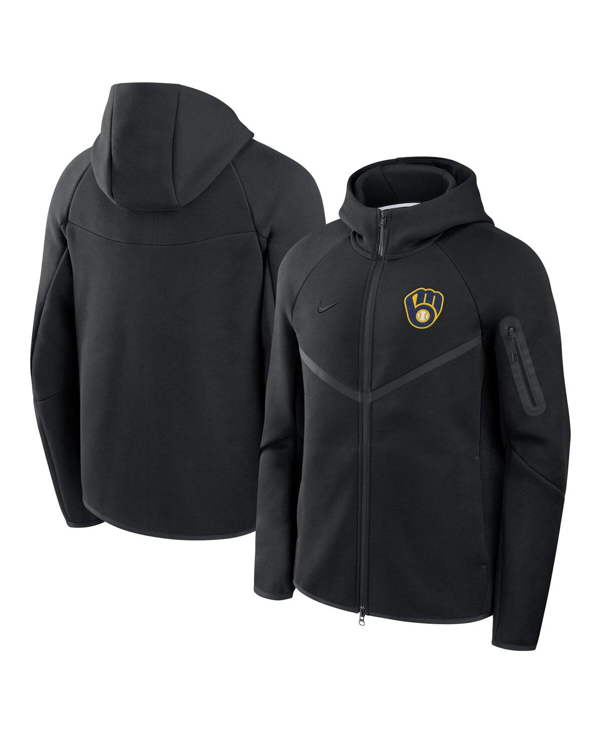 Click here for Nike Mens Black Milwaukee Brewers Tech Fleece Ragl... prices