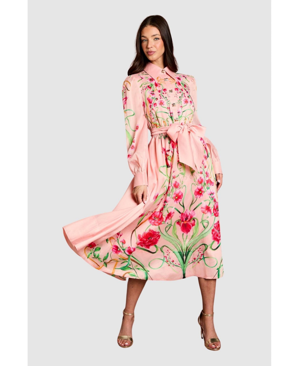 Click here for Coast Womens Border Print Organza Shirt Dress - Bl... prices