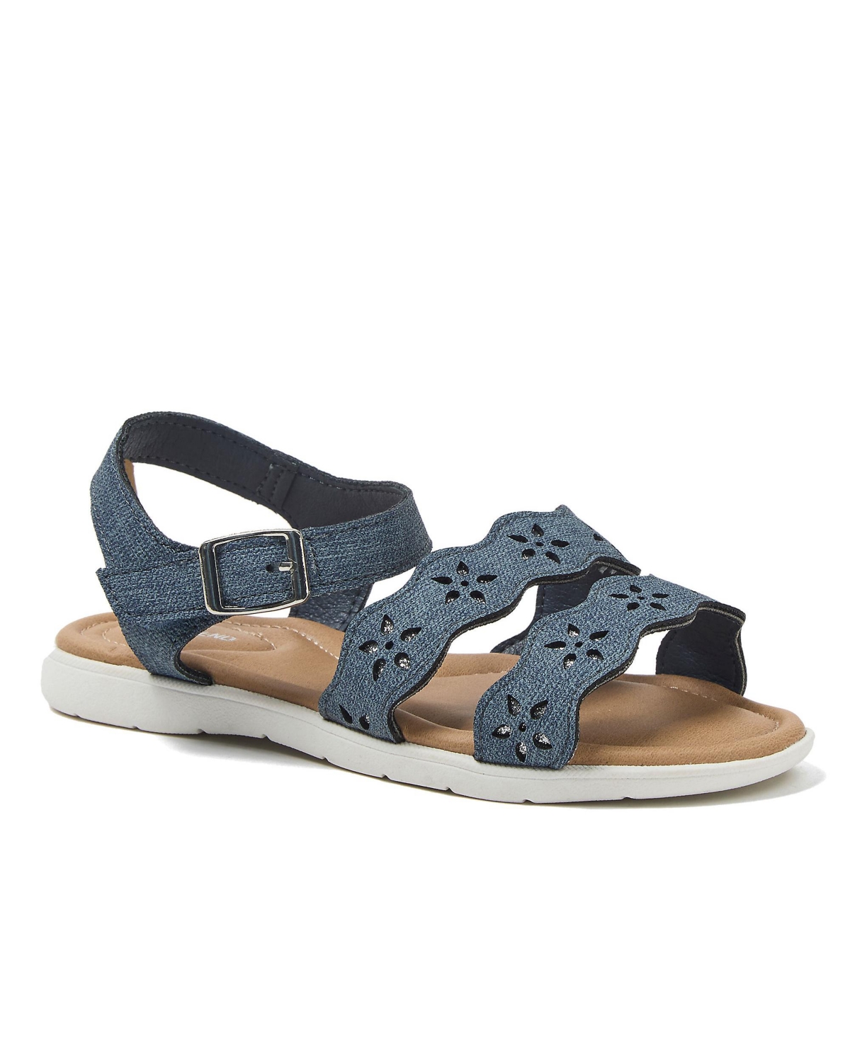Click here for Lands End Girls Easy On Flower Sandals - Blue prices