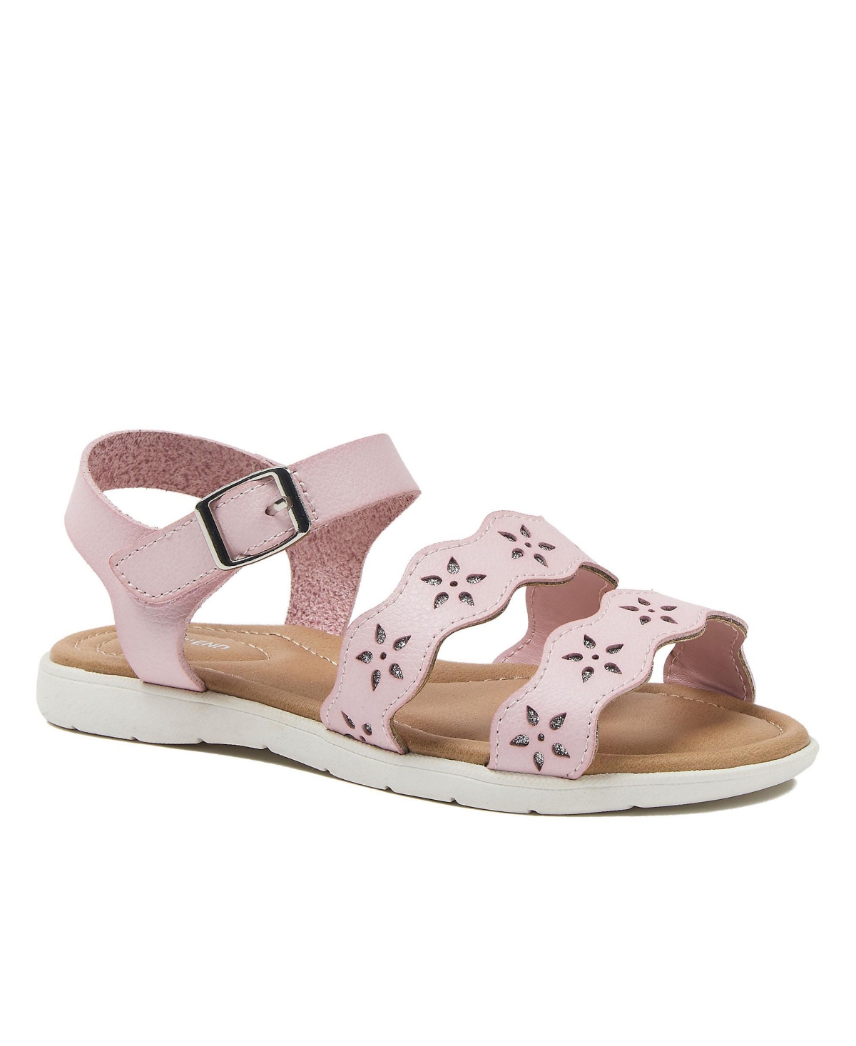 Click here for Lands End Girls Easy On Flower Sandals - Pale lila... prices