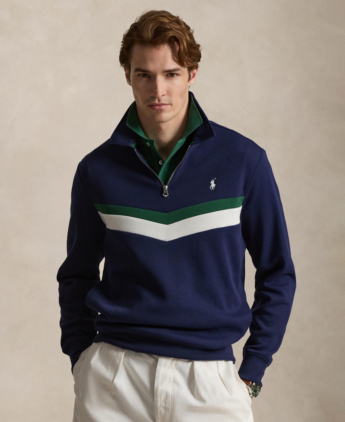 Click here for Polo Ralph Lauren Mens Double-Knit Quarter-Zip Swe... prices
