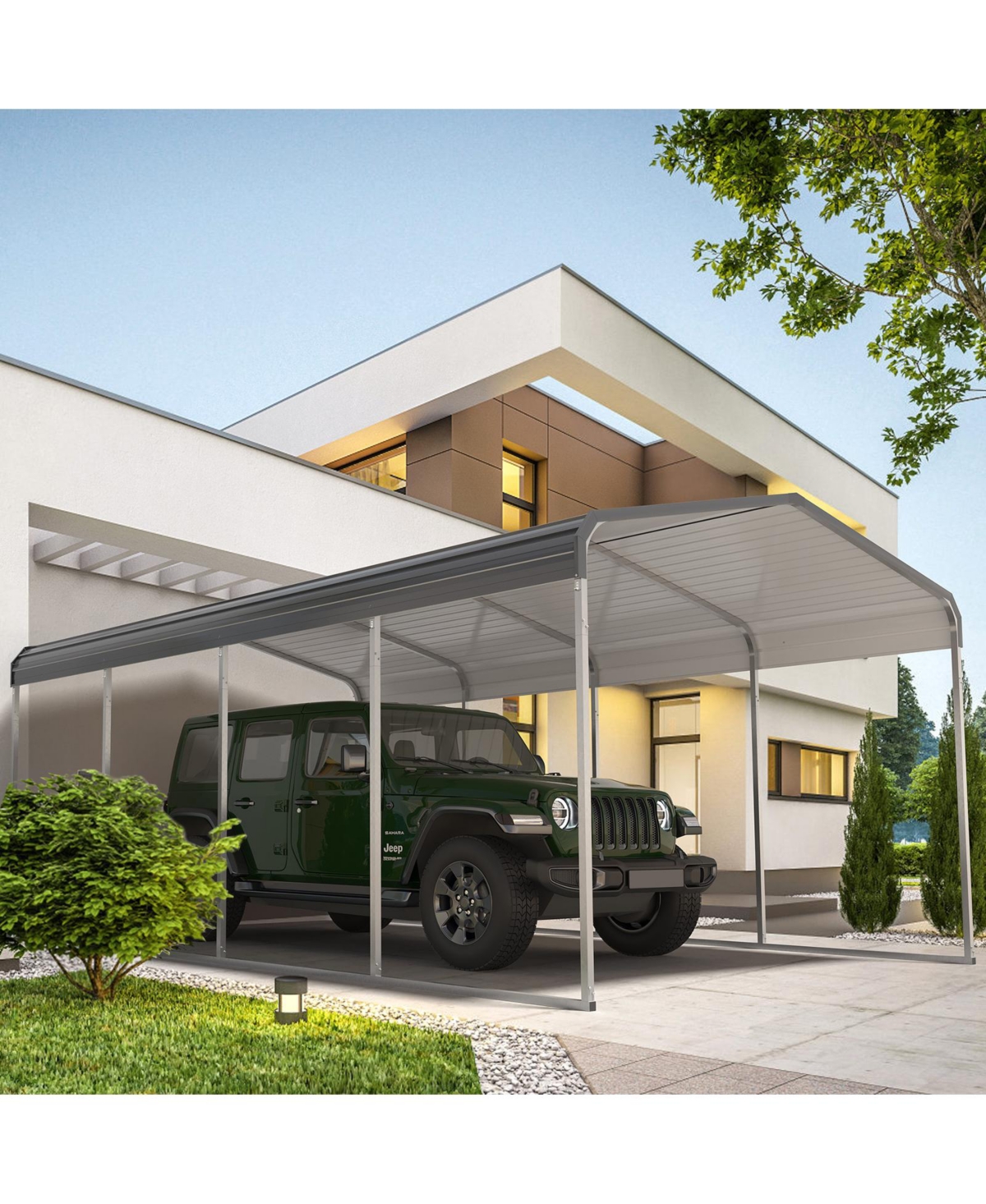 Click here for homfan 10 x 15 Heavy-Duty Metal Carport Canopy  Al... prices