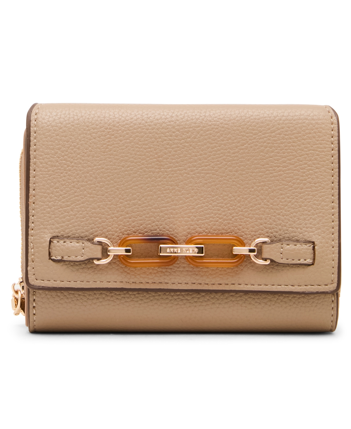 Click here for Anne Klein Tortoise Chain Link Trifold Wallet - Be... prices