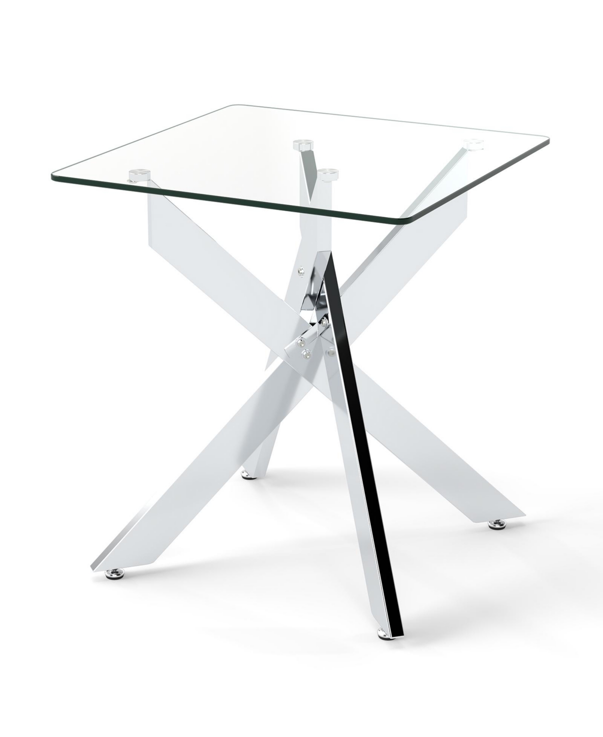 Click here for Slickblue Modern Square End Table with Tempered Gl... prices