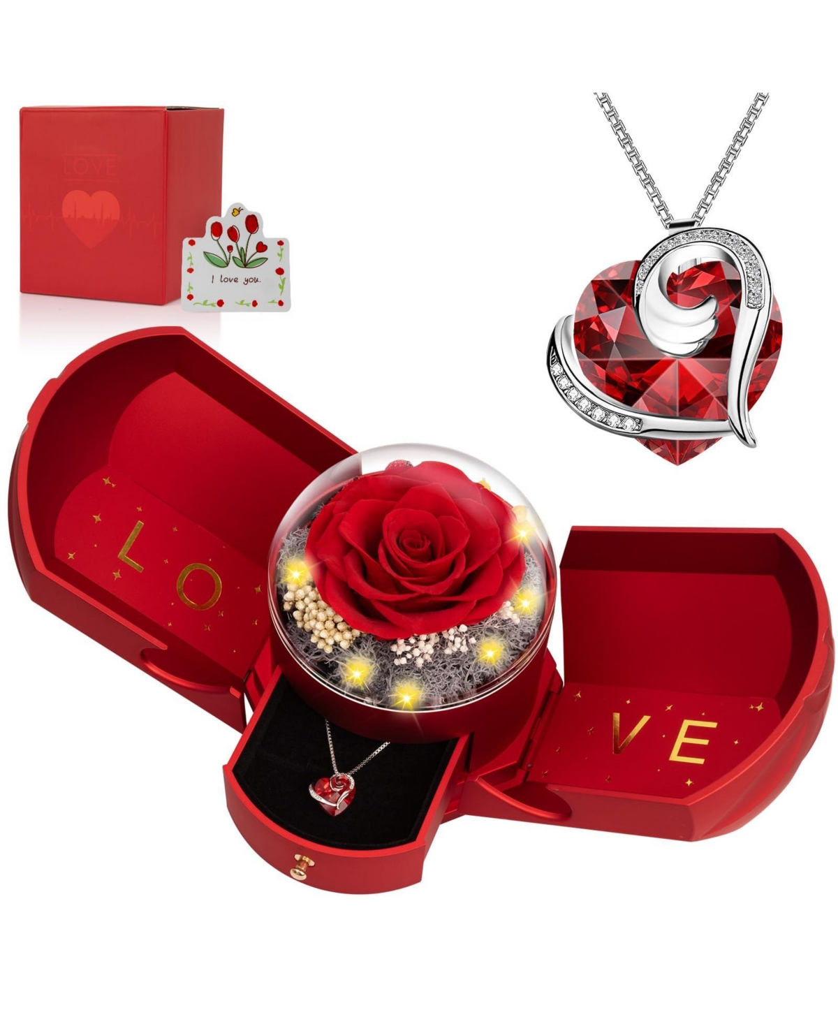 Click here for Gnuadz Preserved Rose Necklace Gift For Women - Da... prices