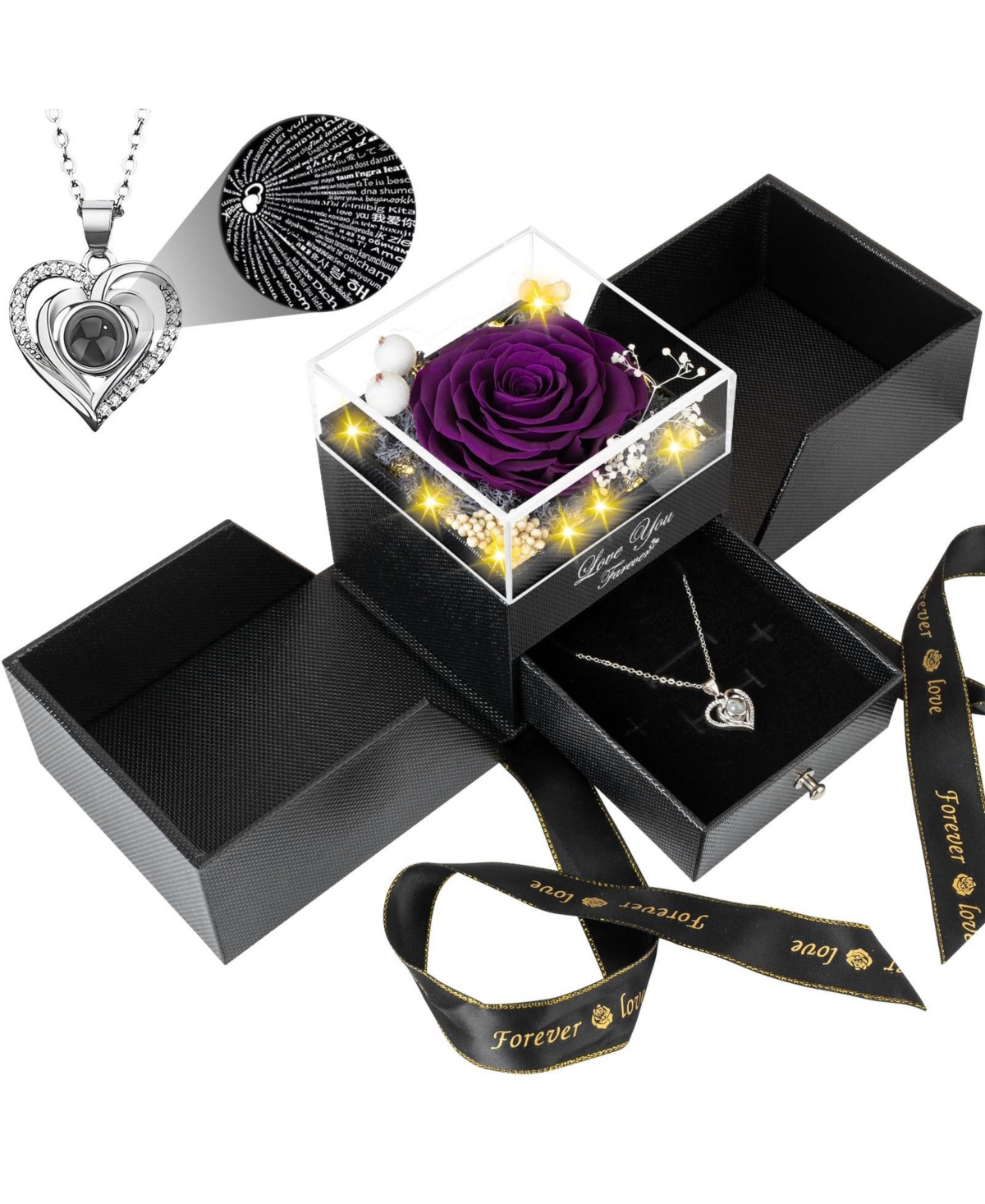 Click here for Gnuadz Preserved Rose Necklace Gift For Women - Gi... prices