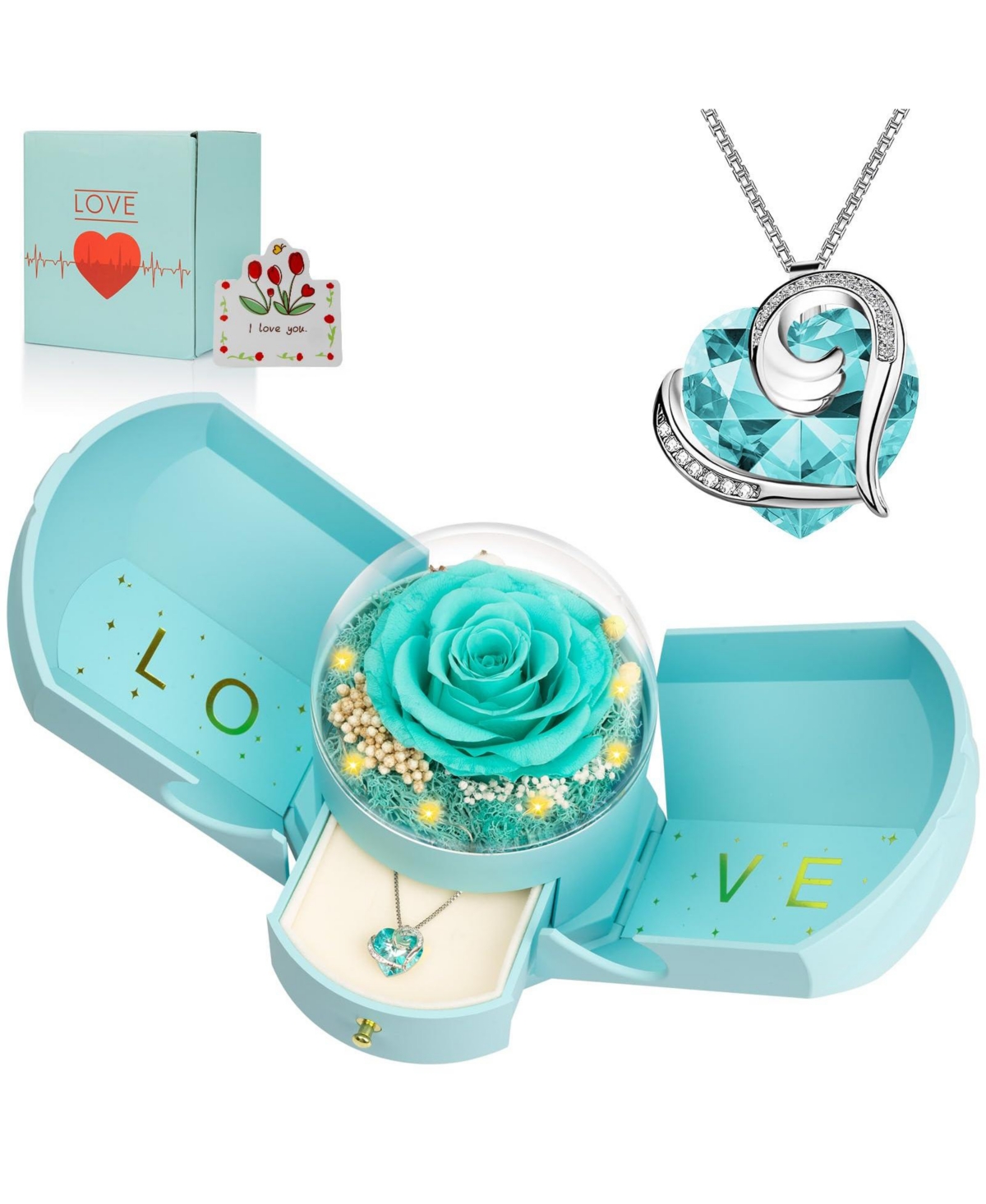 Click here for Gnuadz Preserved Rose Necklace Gift For Women - Na... prices