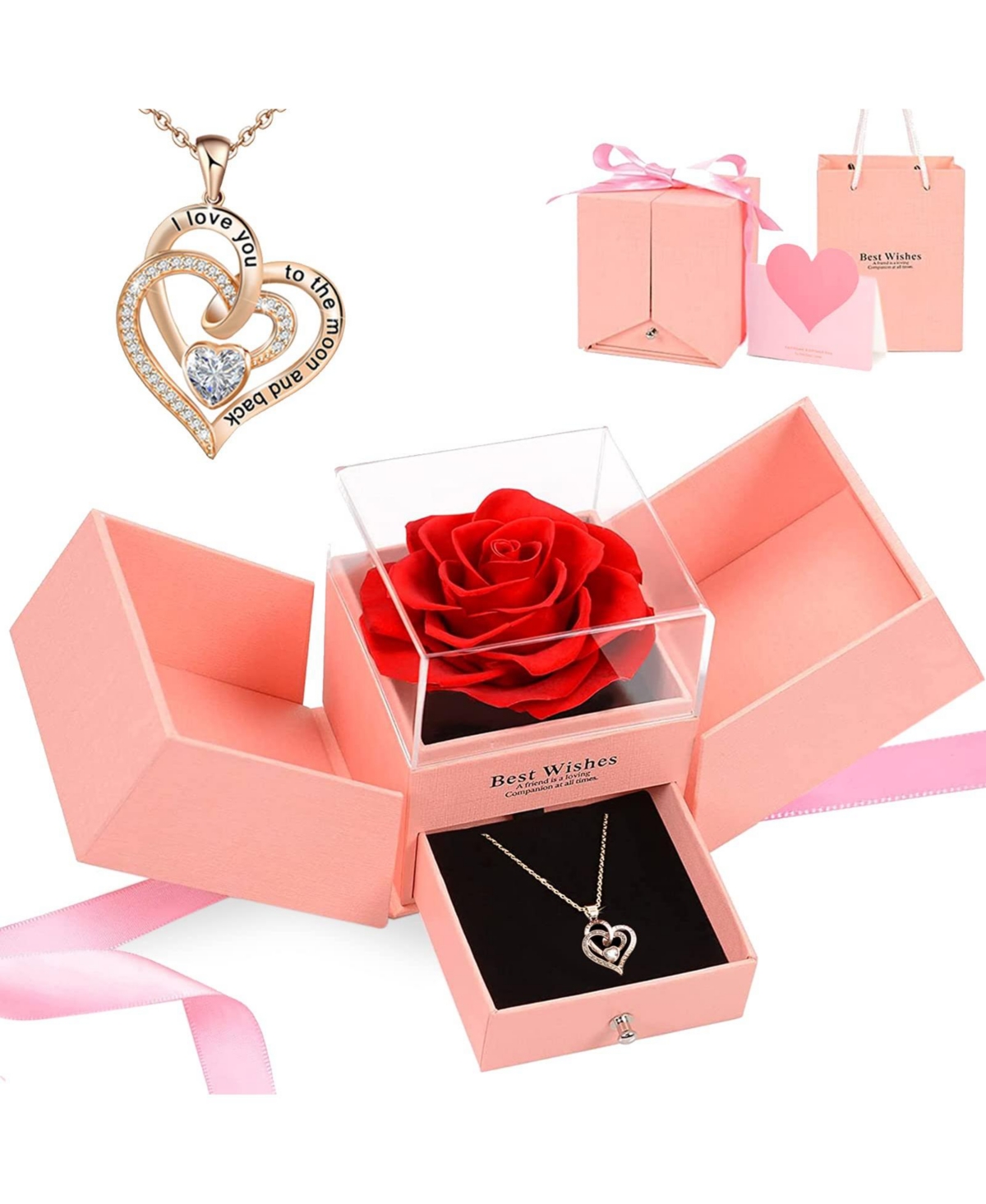 Click here for Gnuadz Mom Gifts Preserved Rose Heart Necklace Box... prices
