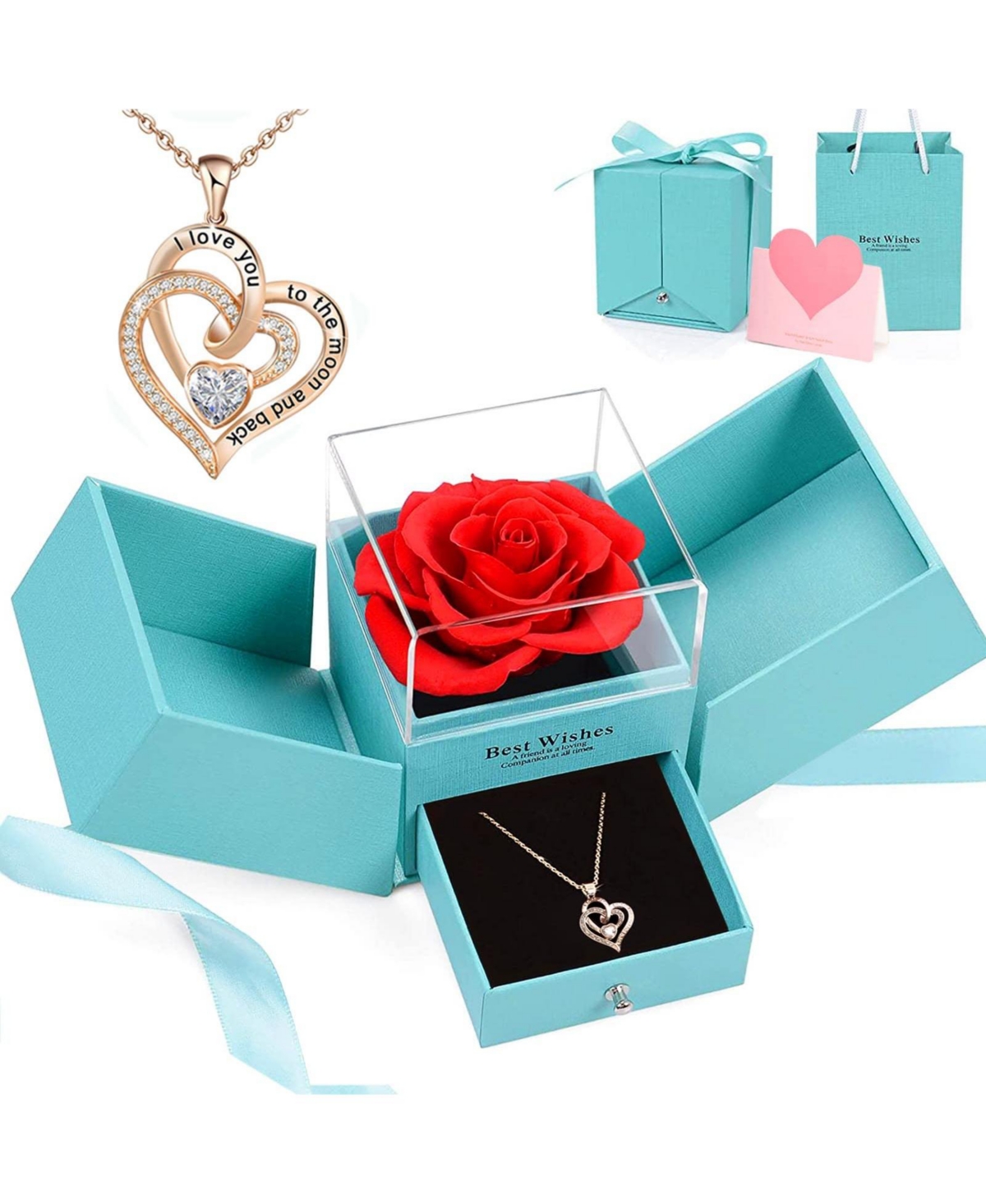 Click here for Gnuadz Mom Gifts Preserved Rose Heart Necklace Box... prices