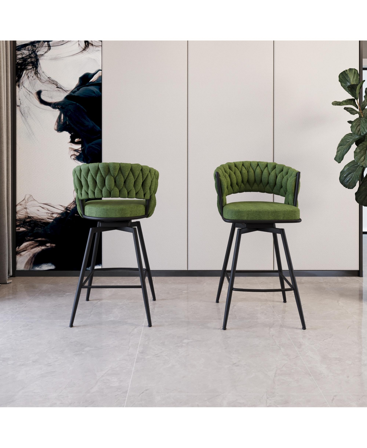 Click here for flynama 26 Linen Woven Swivel Bar Stools Set of 2... prices