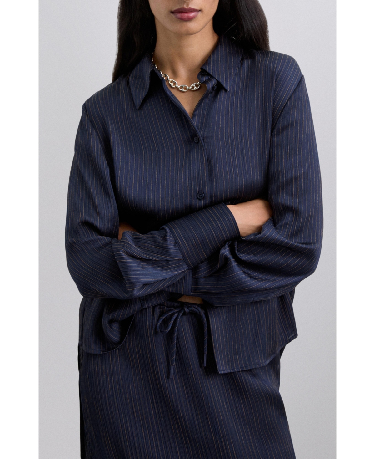 Click here for Scalpers Womens Crindi Shirt - Navy prices