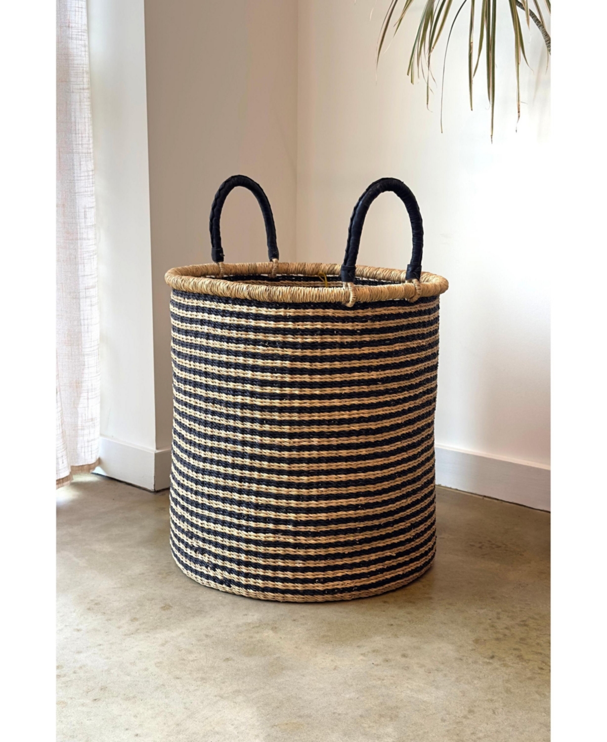 Click here for Mbare  Handwoven Stripes Hamper - Black prices