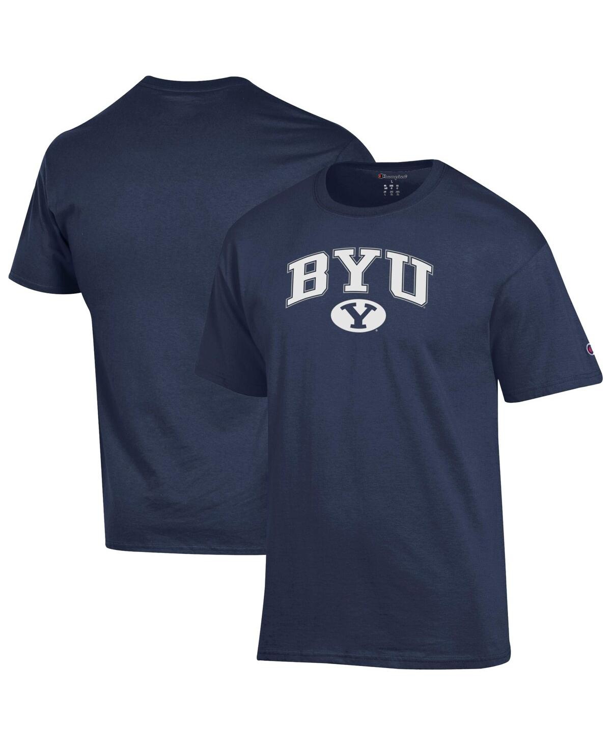 Click here for Champion Mens Navy Byu Cougars Arch Over Logo T-Sh... prices