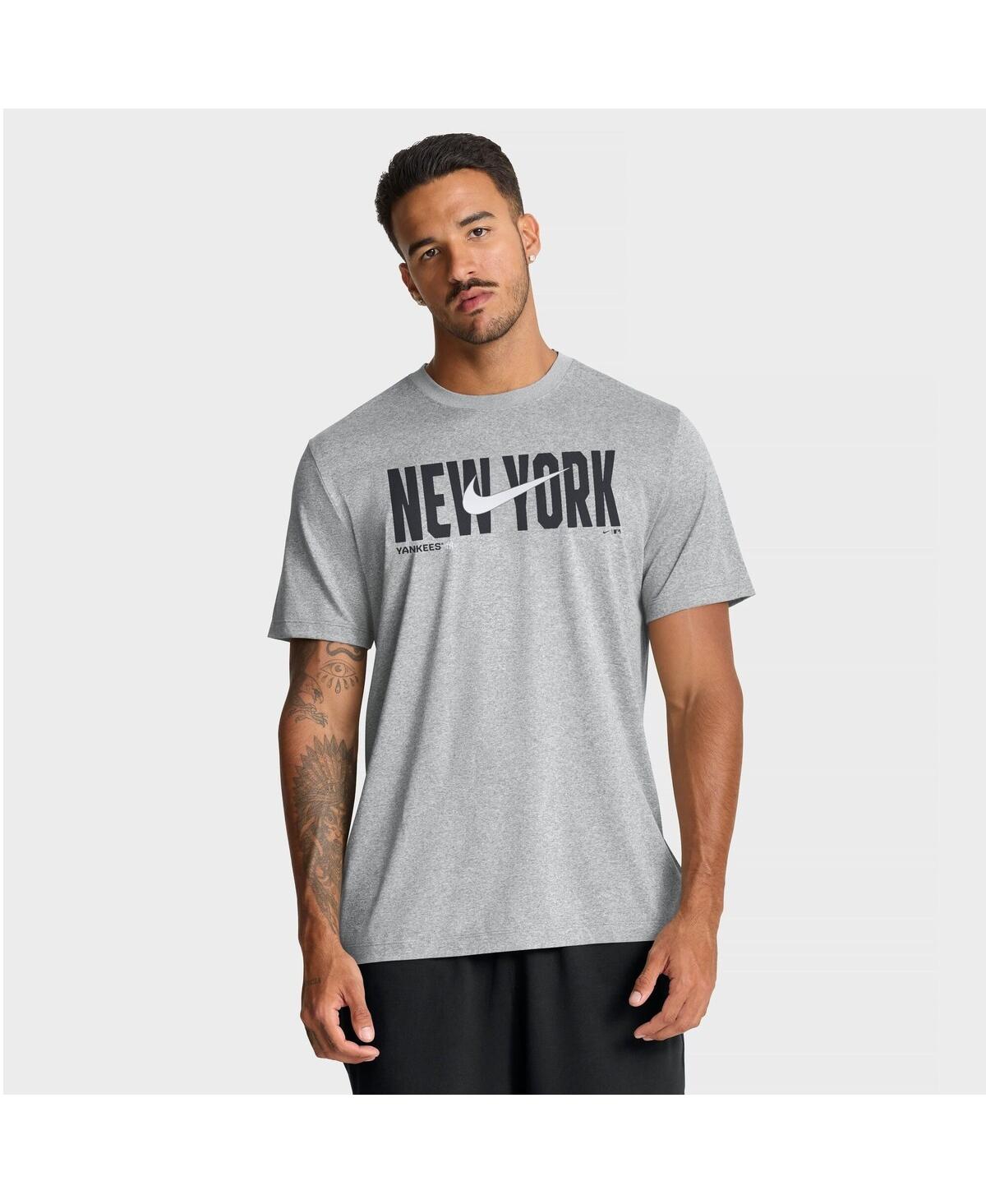 Click here for Nike Mens Heather Gray New York Yankees Swoosh Leg... prices
