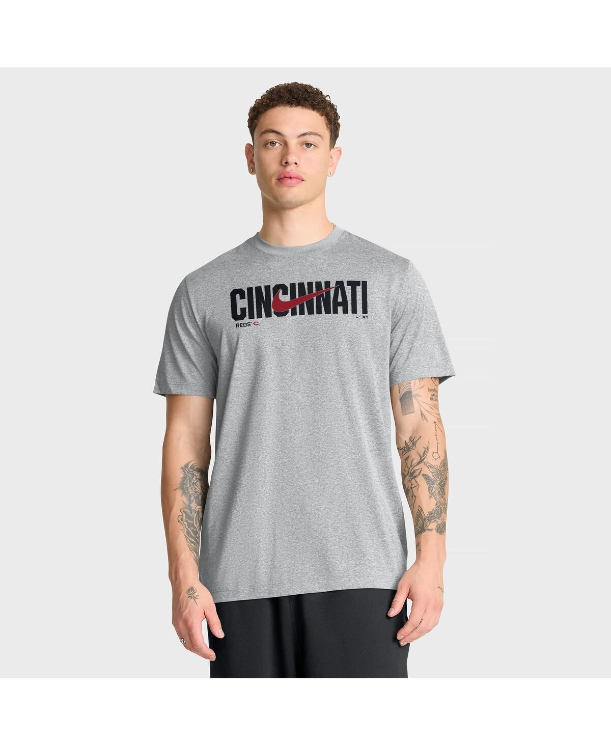 Click here for Nike Mens Heather Gray Cincinnati Reds Swoosh Lege... prices